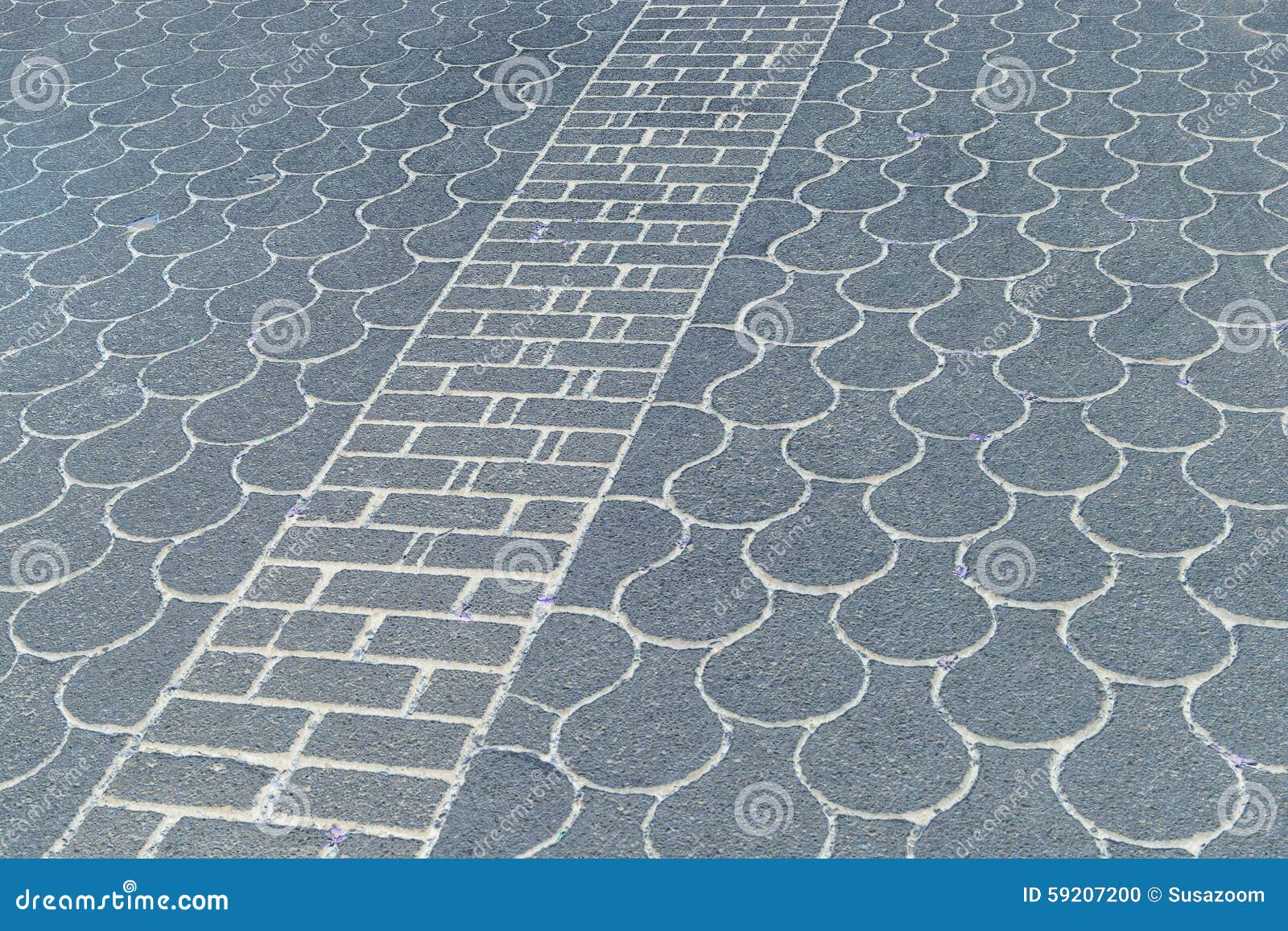 Pavement with Fish Scale and Diagonally Pattern Stock Photo - Image of ...