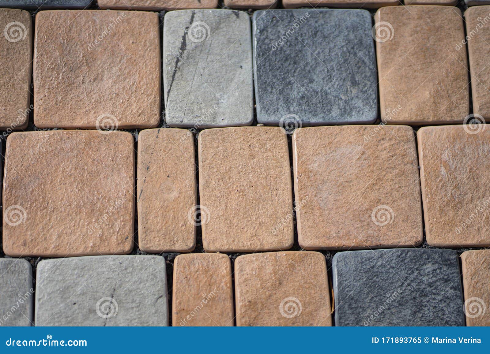 Pavement of Large Square Bricks Stock Image - Image of footpath ...