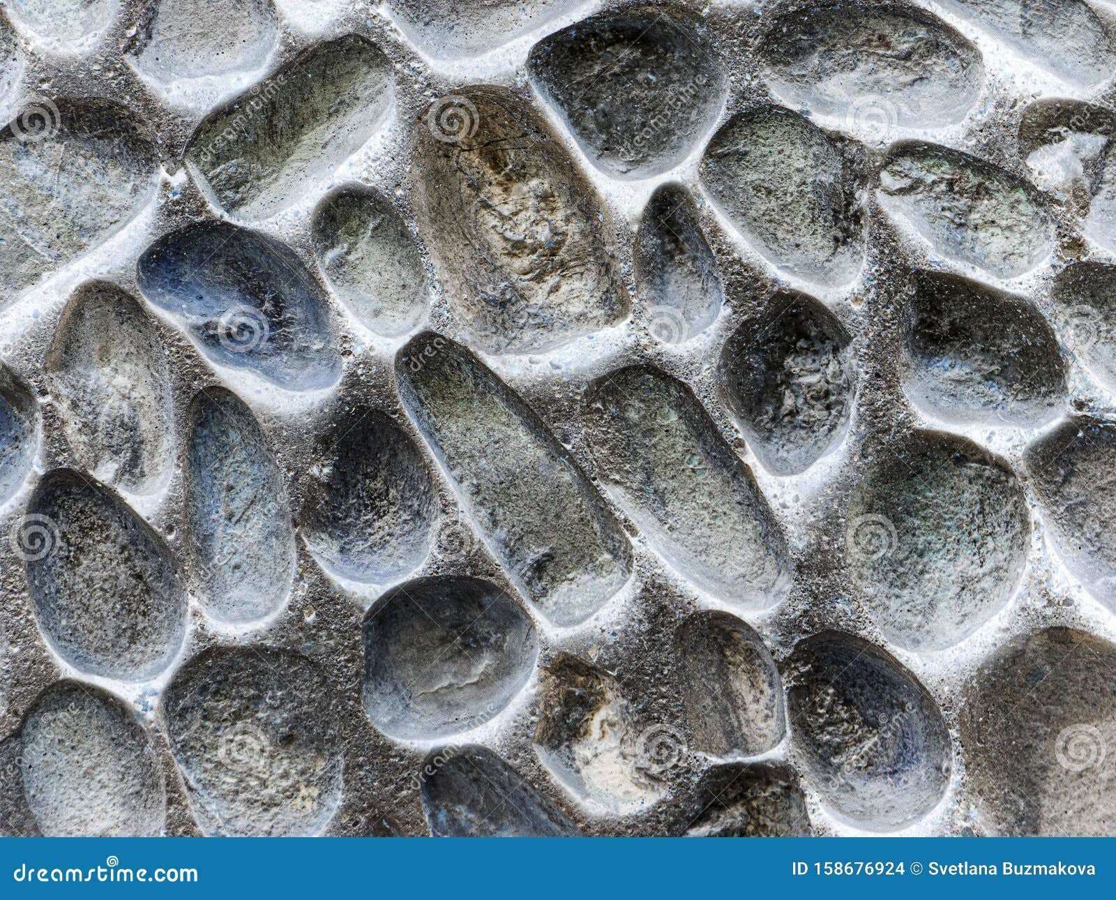 Round Cobblestone Rocks Walking Path With Grass In Between Royalty-Free ...