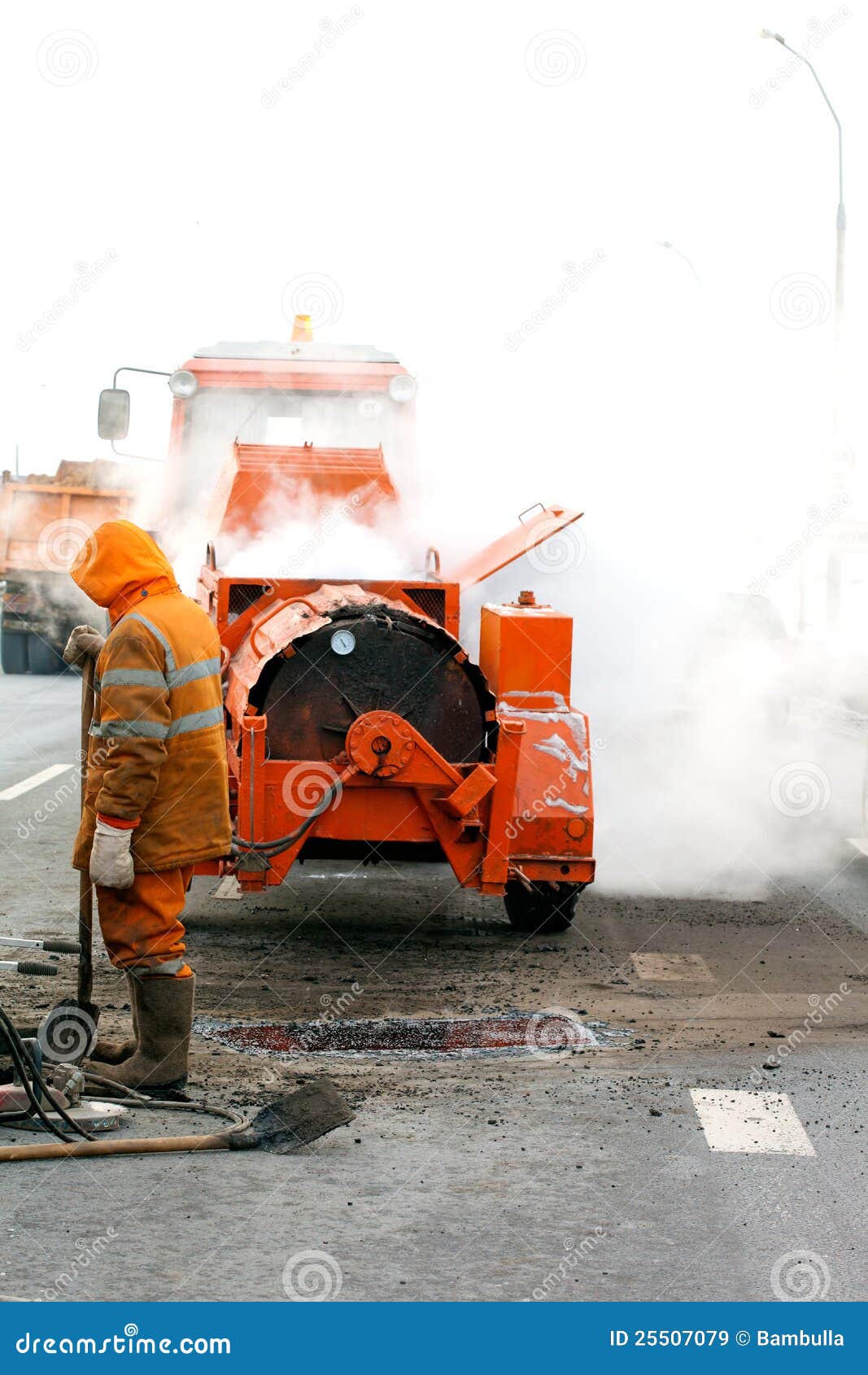 Pavement Maintenance during Repairing Works Stock Image - Image of ...