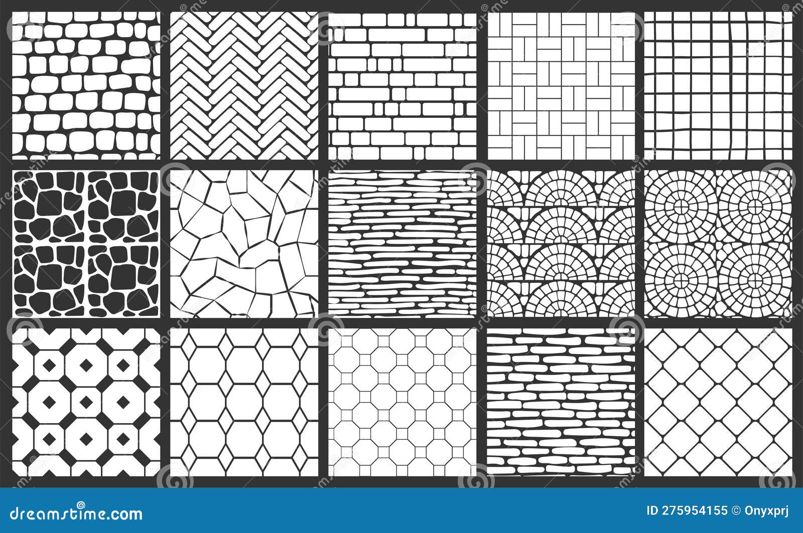 Set Of Vector Paving Tiles And Bricks Patterns | CartoonDealer.com ...