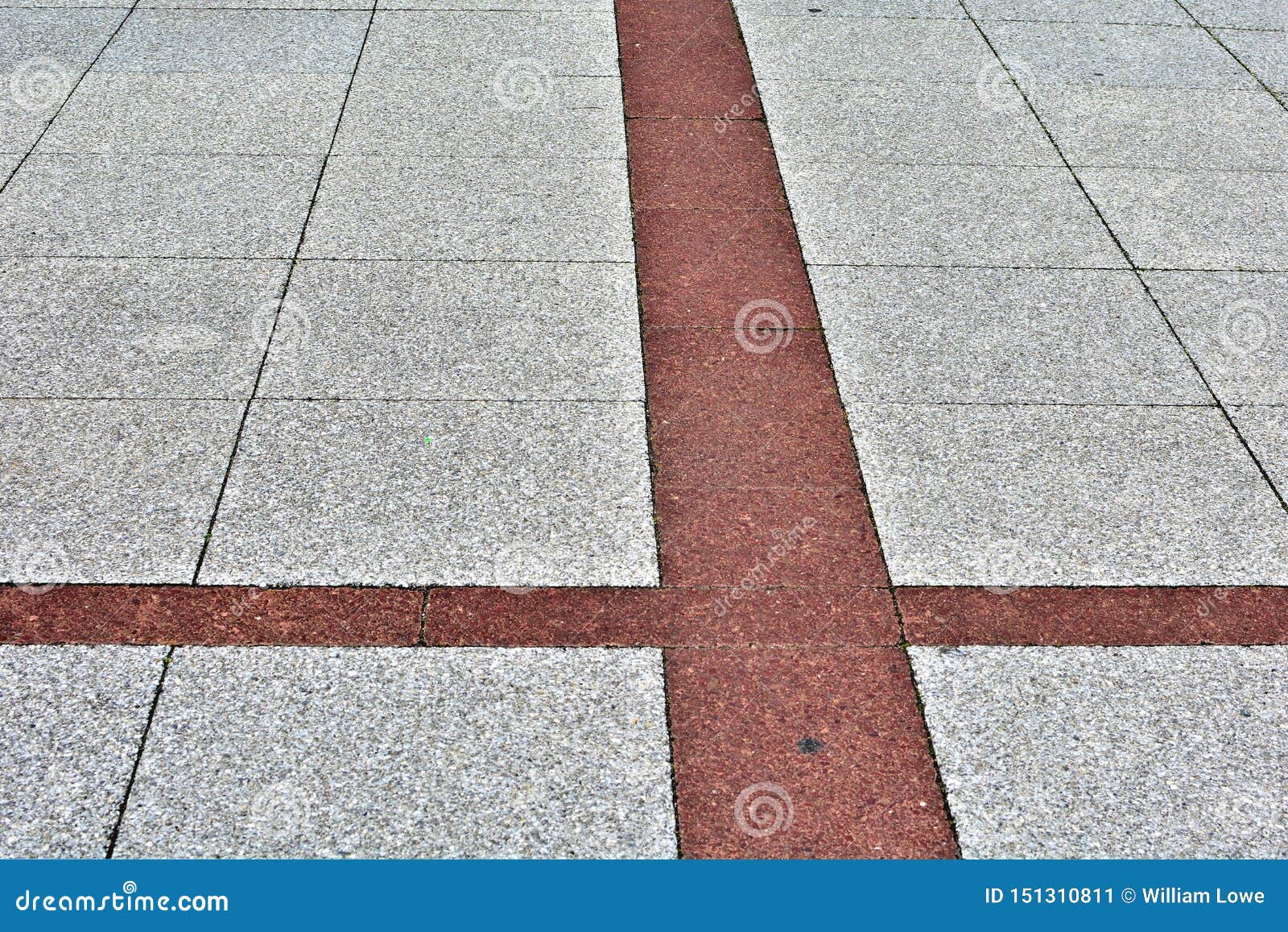 Pavement Surface with a Red Stripe Stock Image - Image of granite ...