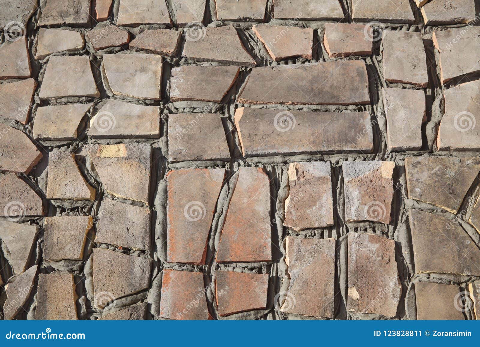 Pavement or Terrace Making, Using Recycling Materials Stock Image ...