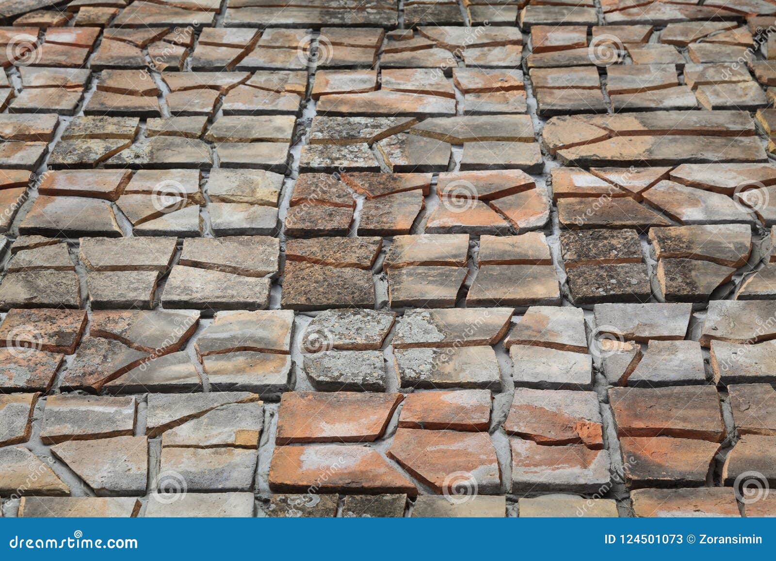Pavement or Terrace Making, Using Recycling Materials Stock Image ...