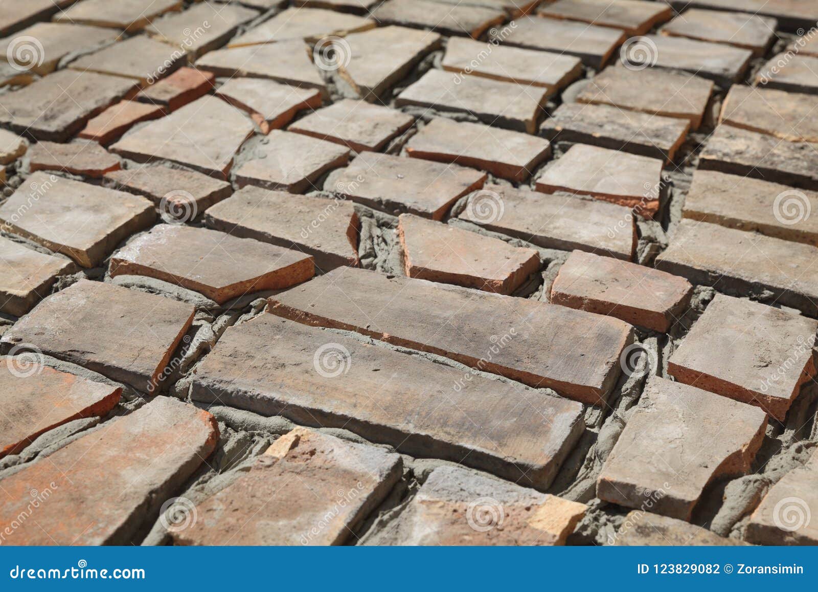 Pavement or Terrace Making, Using Recycling Materials Stock Photo ...