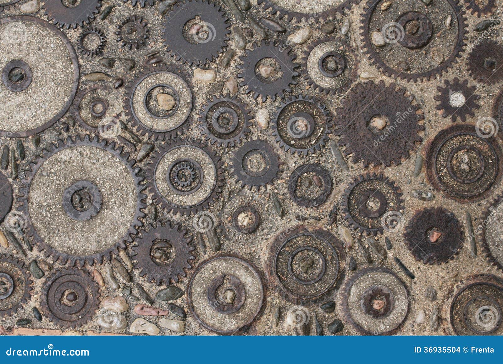 Pavement Texture with Gears in Montjuic, Barcelona Stock Photo - Image ...