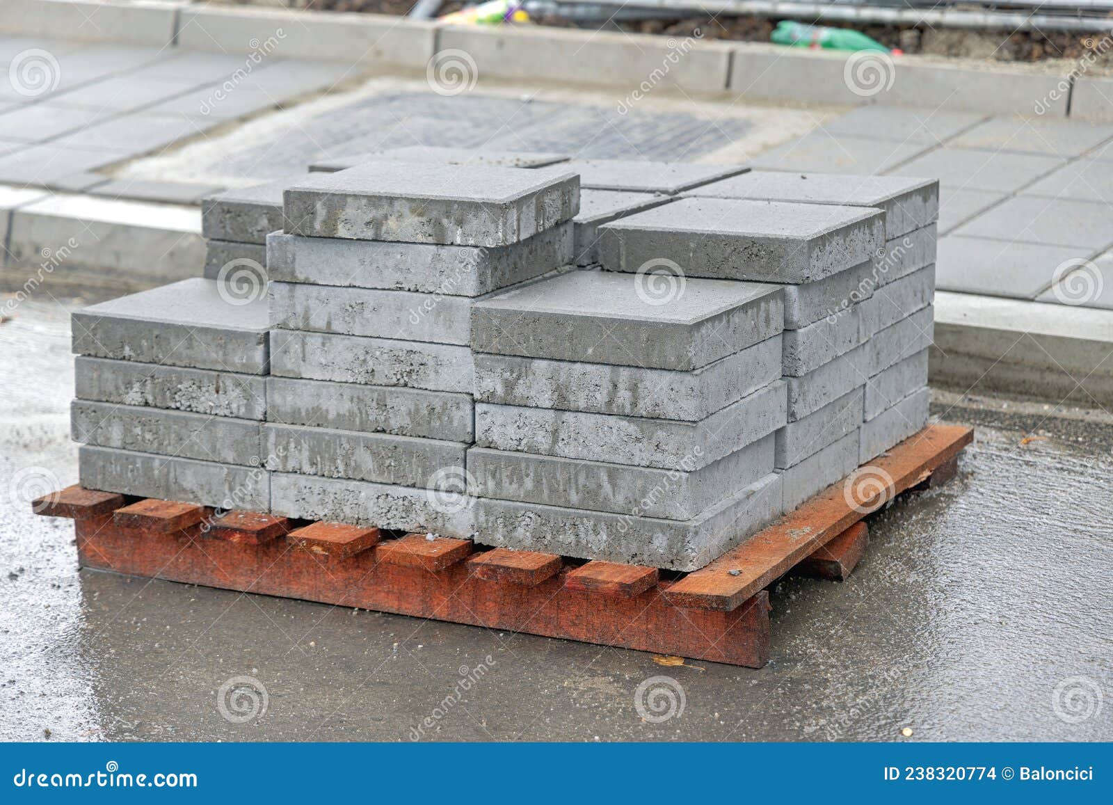 Pavement Tiles at Pallet stock photo. Image of structure - 238320774