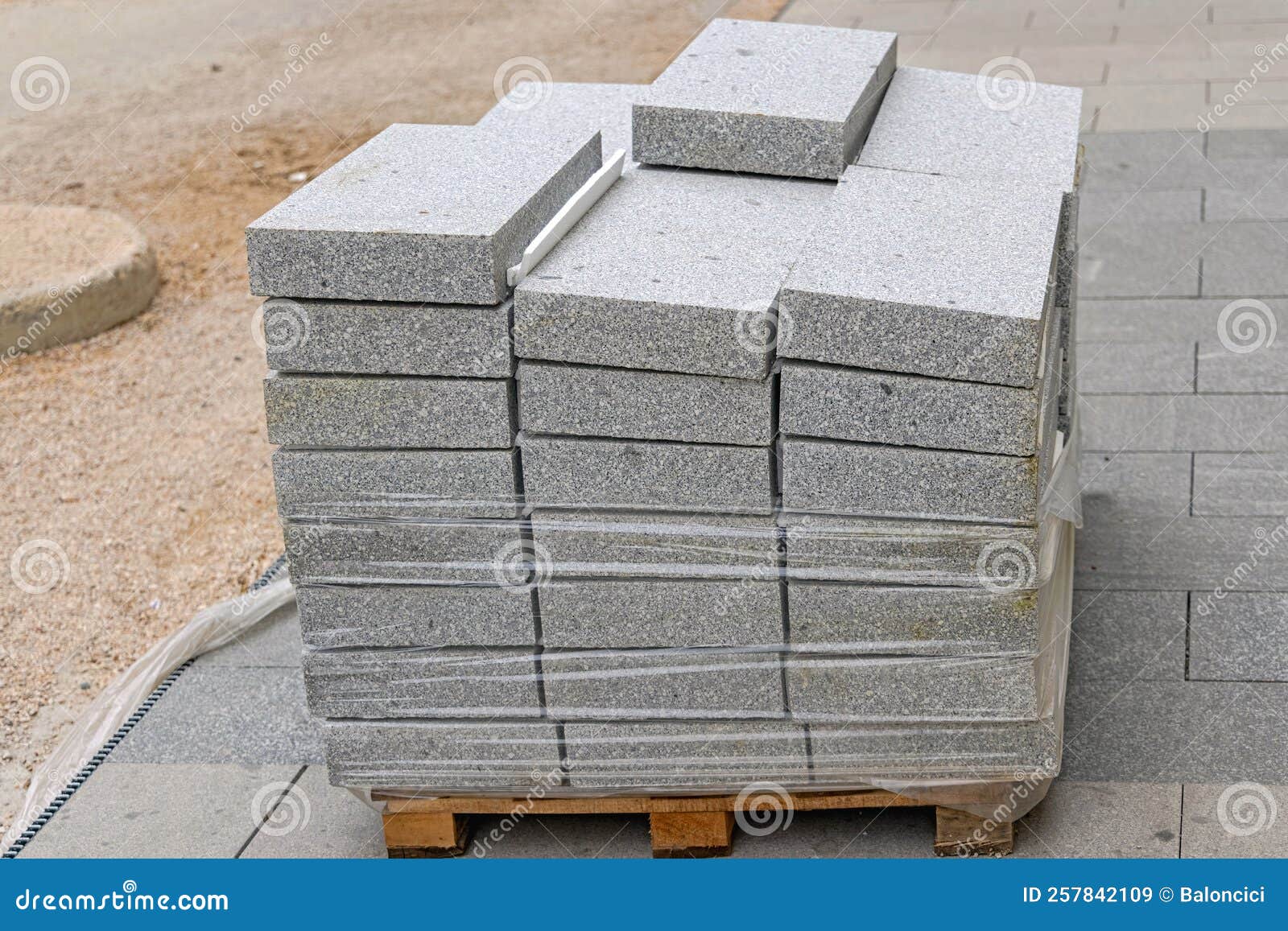 Pavement Tiles at Pallet stock image. Image of exterior - 257842109