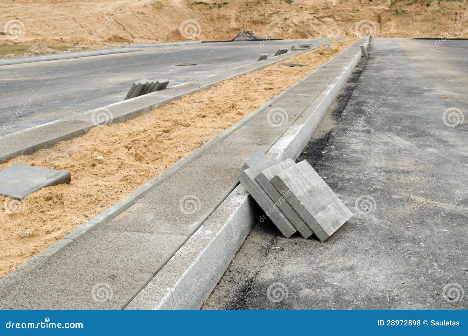 Pavement Tiles Sidewalk. Highway Road Construction Stock Photography ...