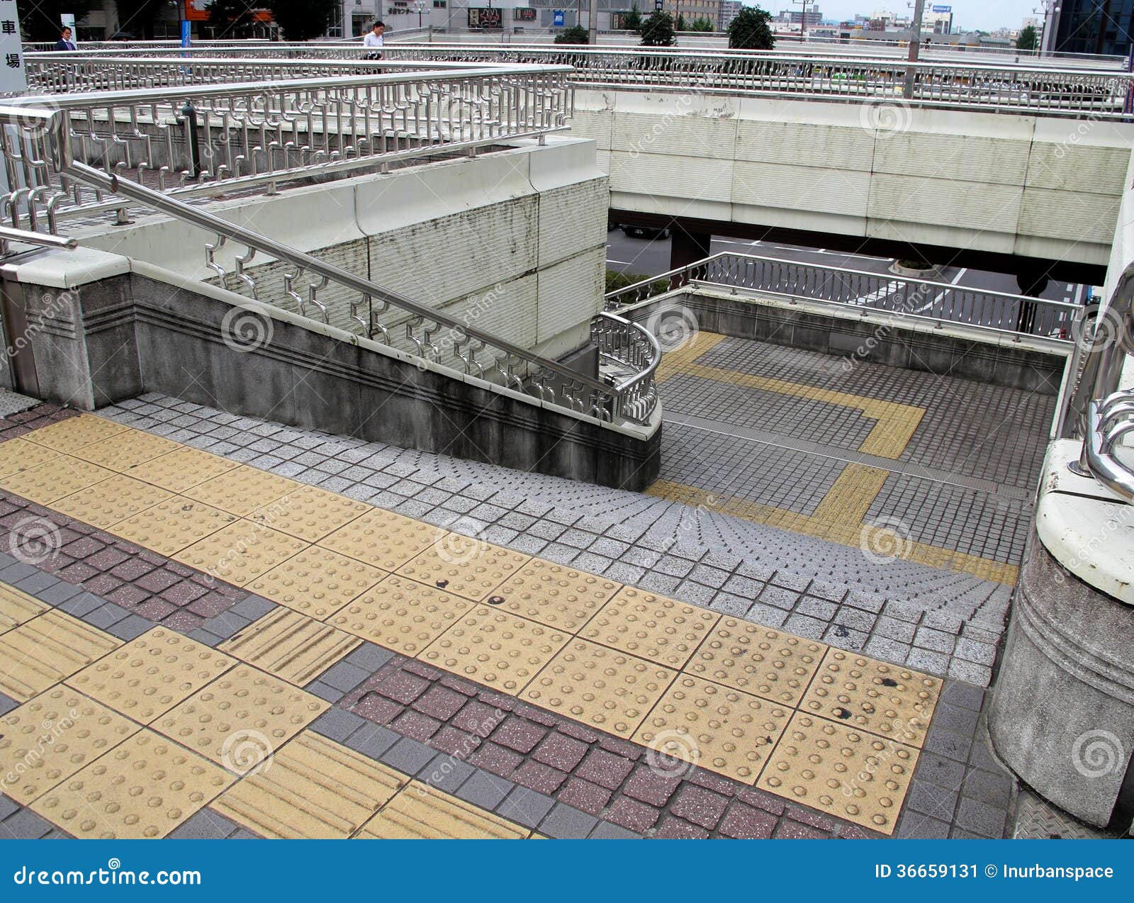 Pavement of Walkway and Step for Blind. Stock Image - Image of city ...