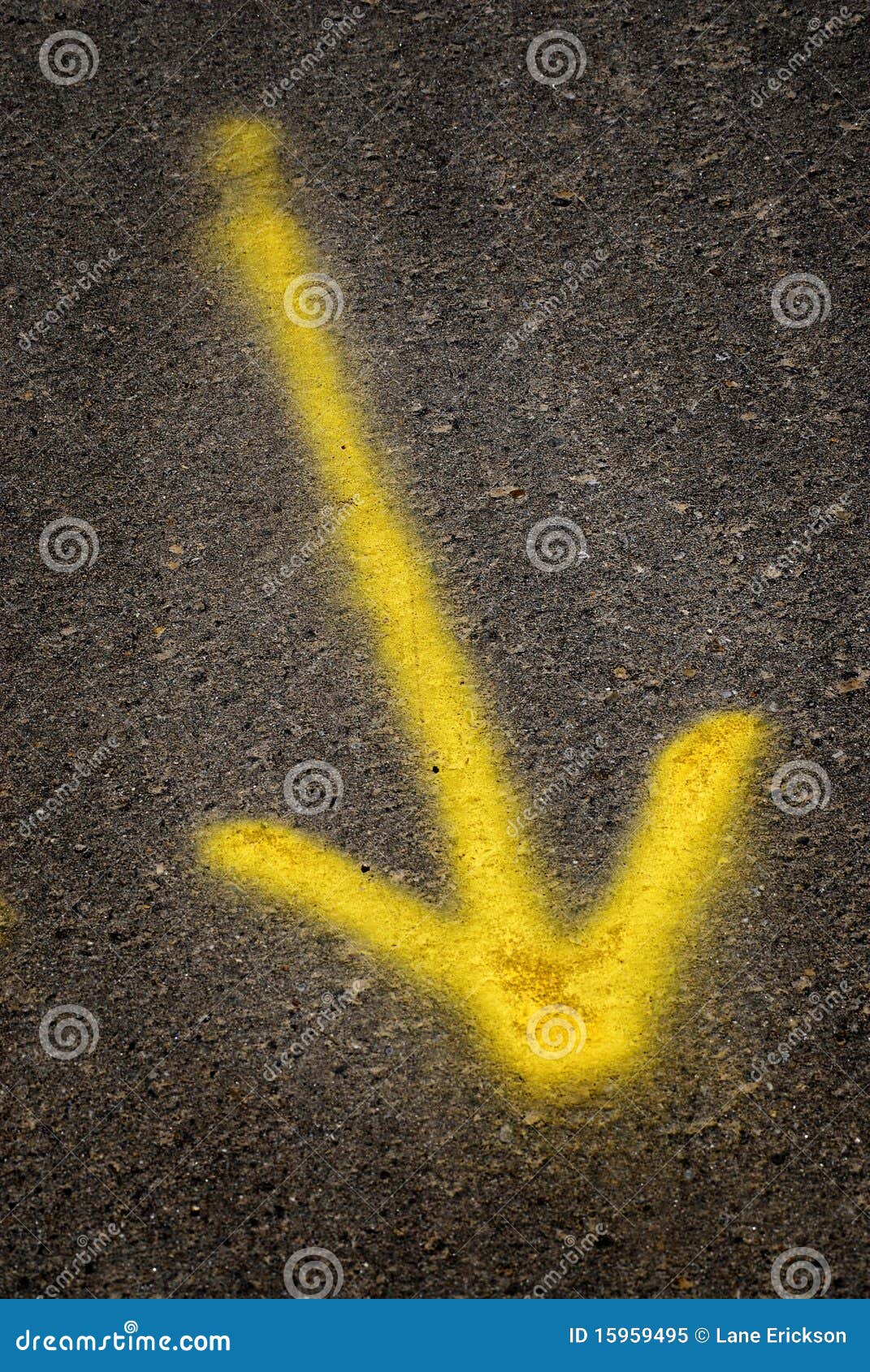 Pavement Yellow Arrow stock image. Image of point, paint - 15959495