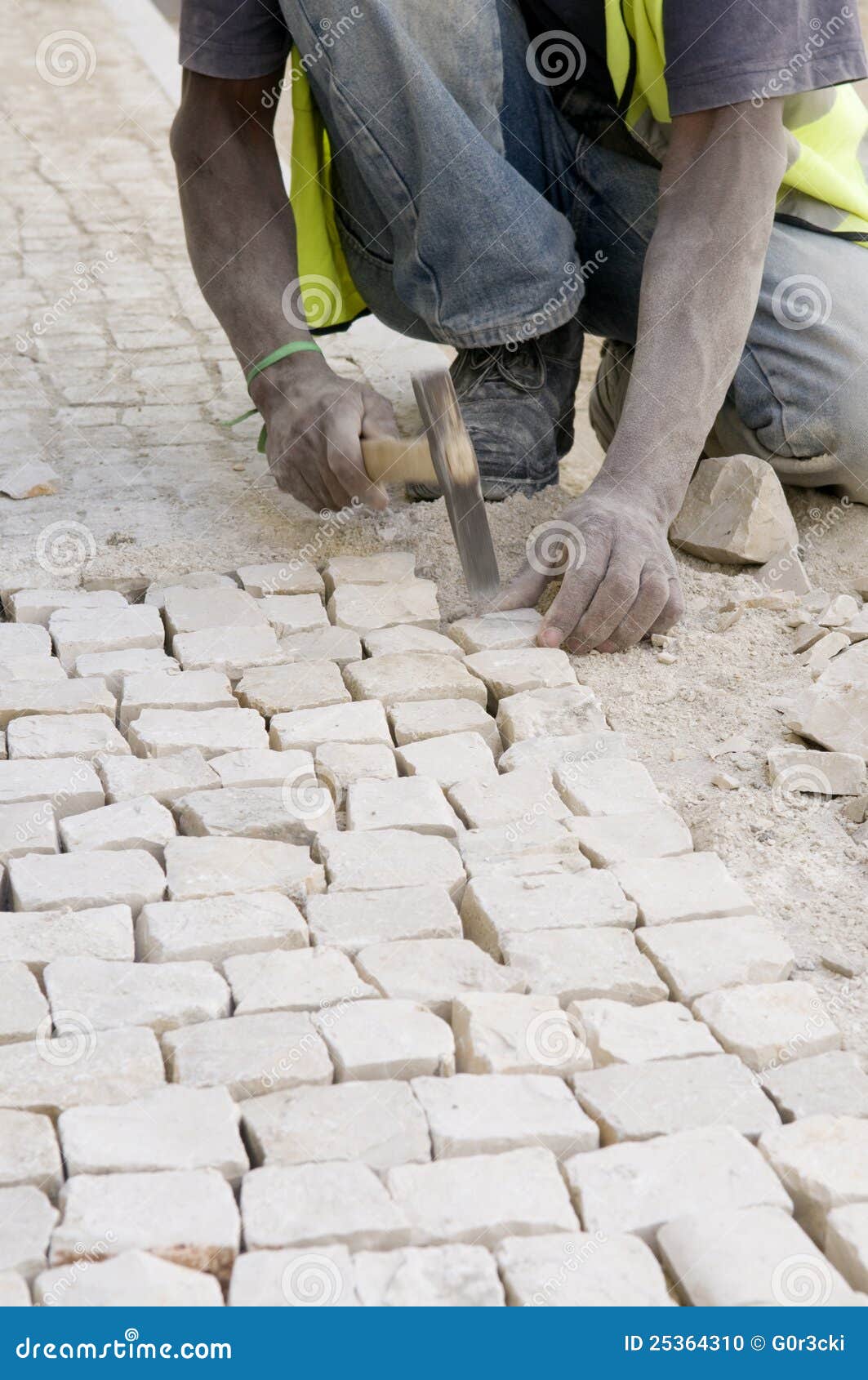 Editorial - African Paver Working with Hand Hammer Stock Photo - Image ...