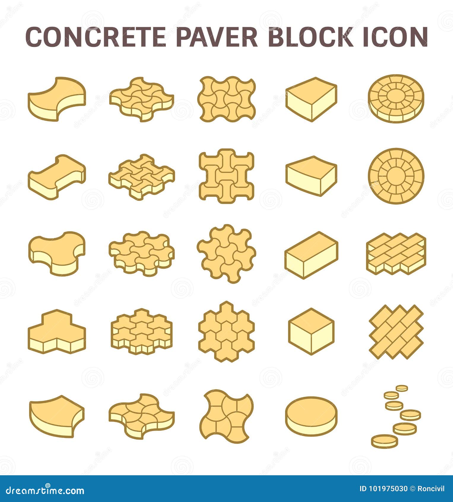 Paver block icon stock vector. Illustration of blocked - 101975030