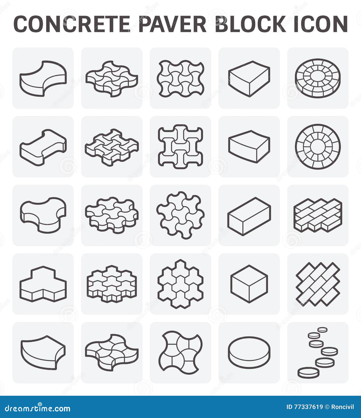 Paver block icon stock vector. Illustration of interior - 77337619