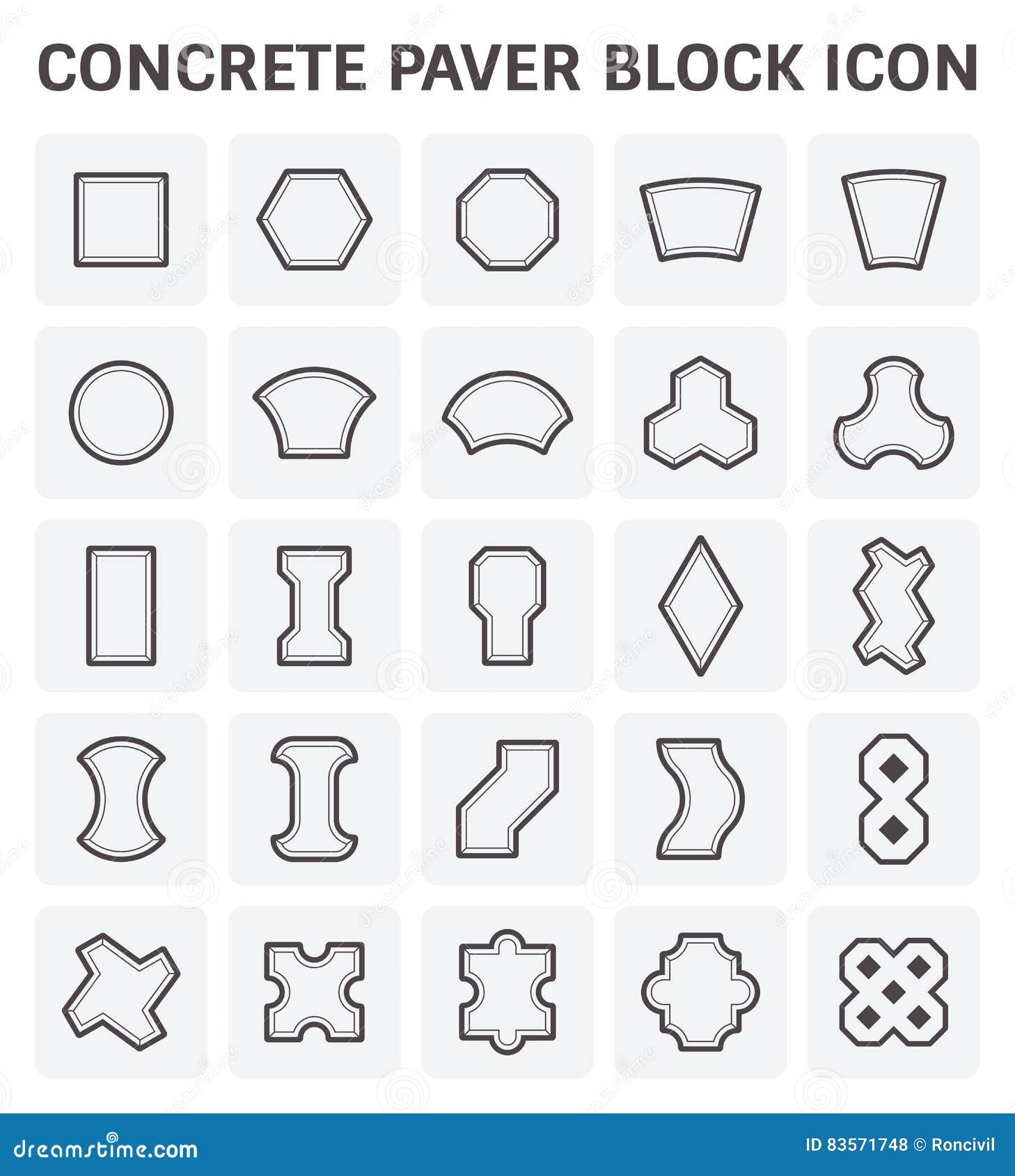 Paver block icon stock vector. Illustration of construction - 83571748