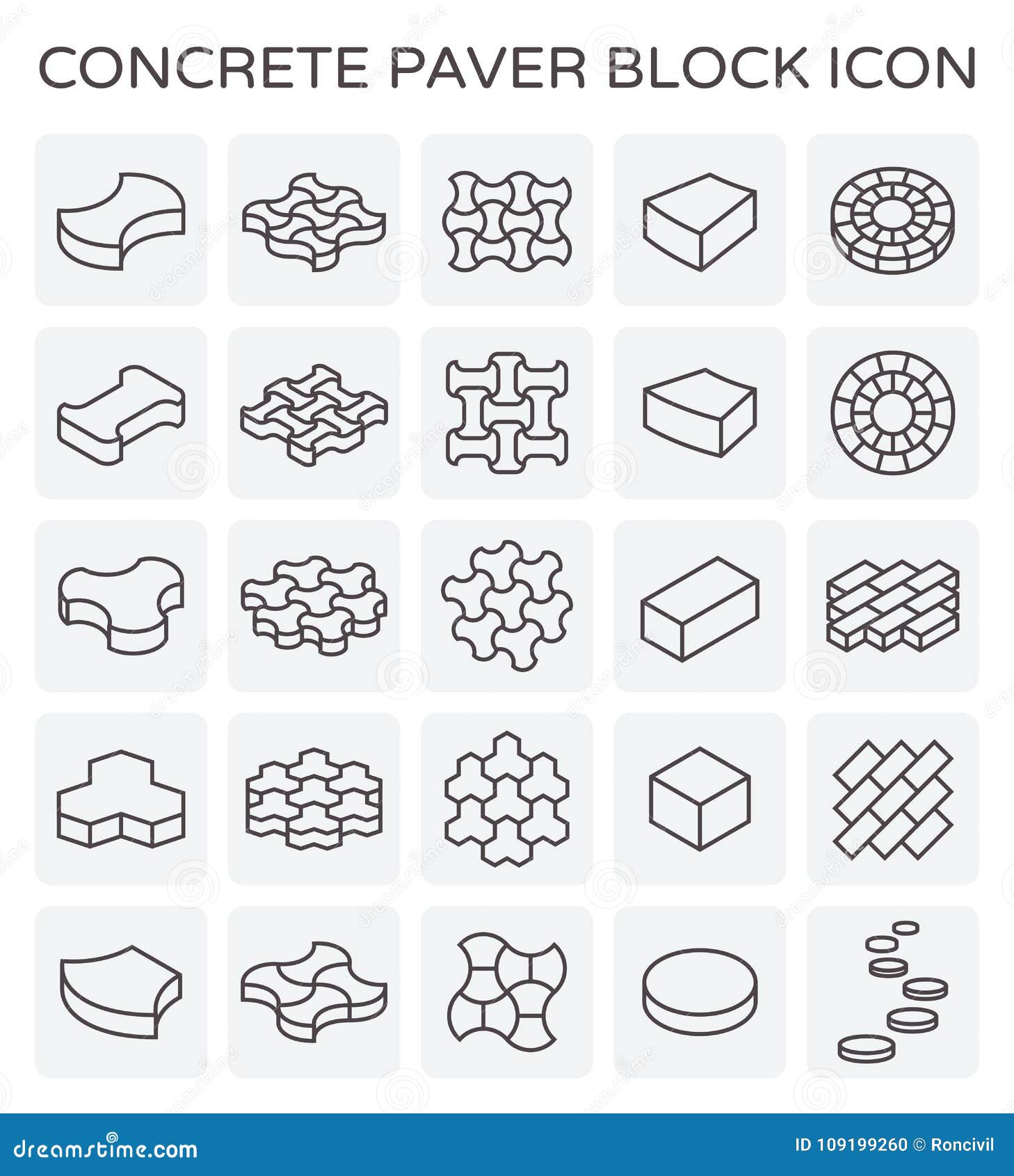Paver Block Icon Cartoon Vector | CartoonDealer.com #77337619