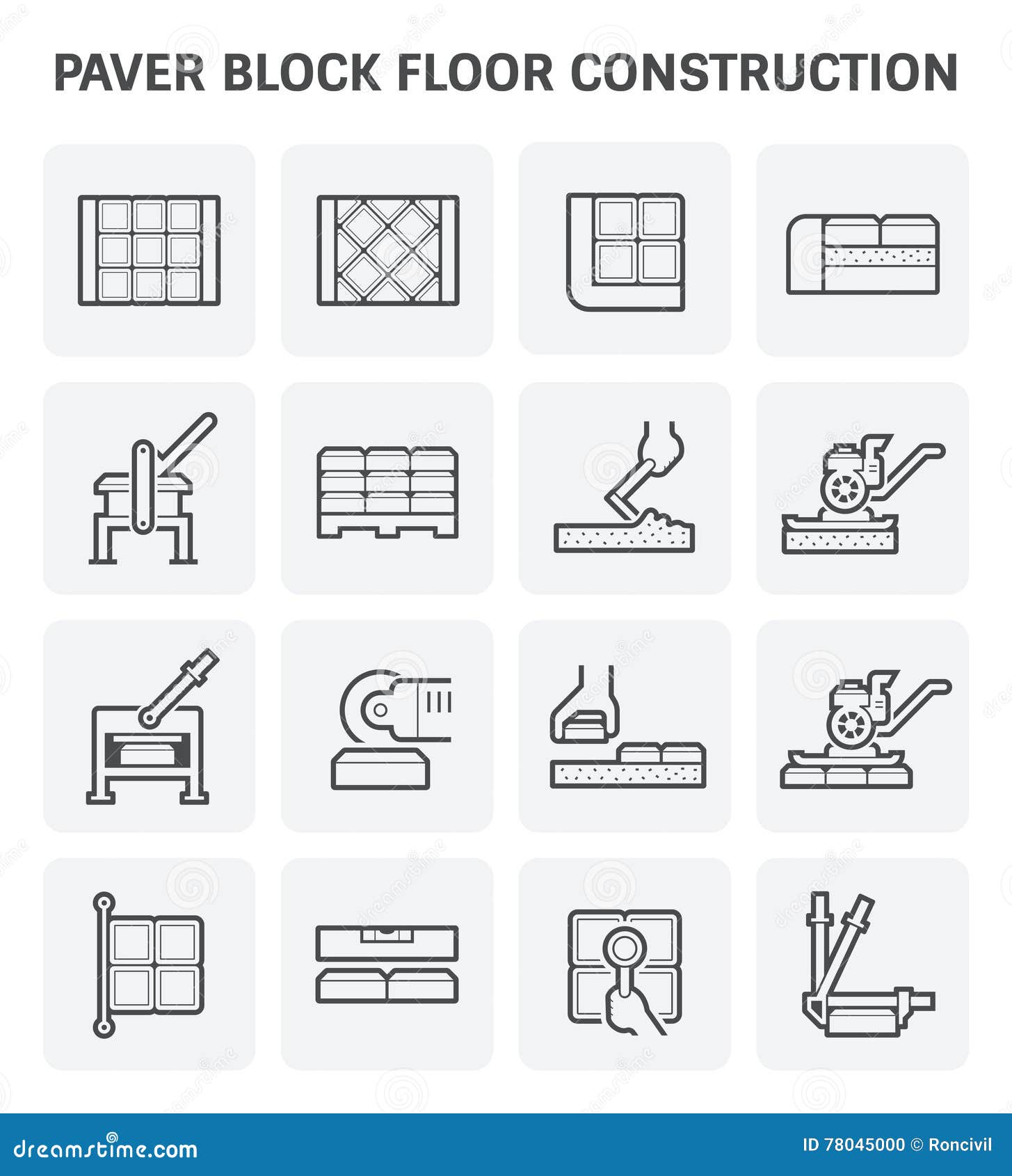 Paver block icon stock vector. Illustration of garden - 78045000