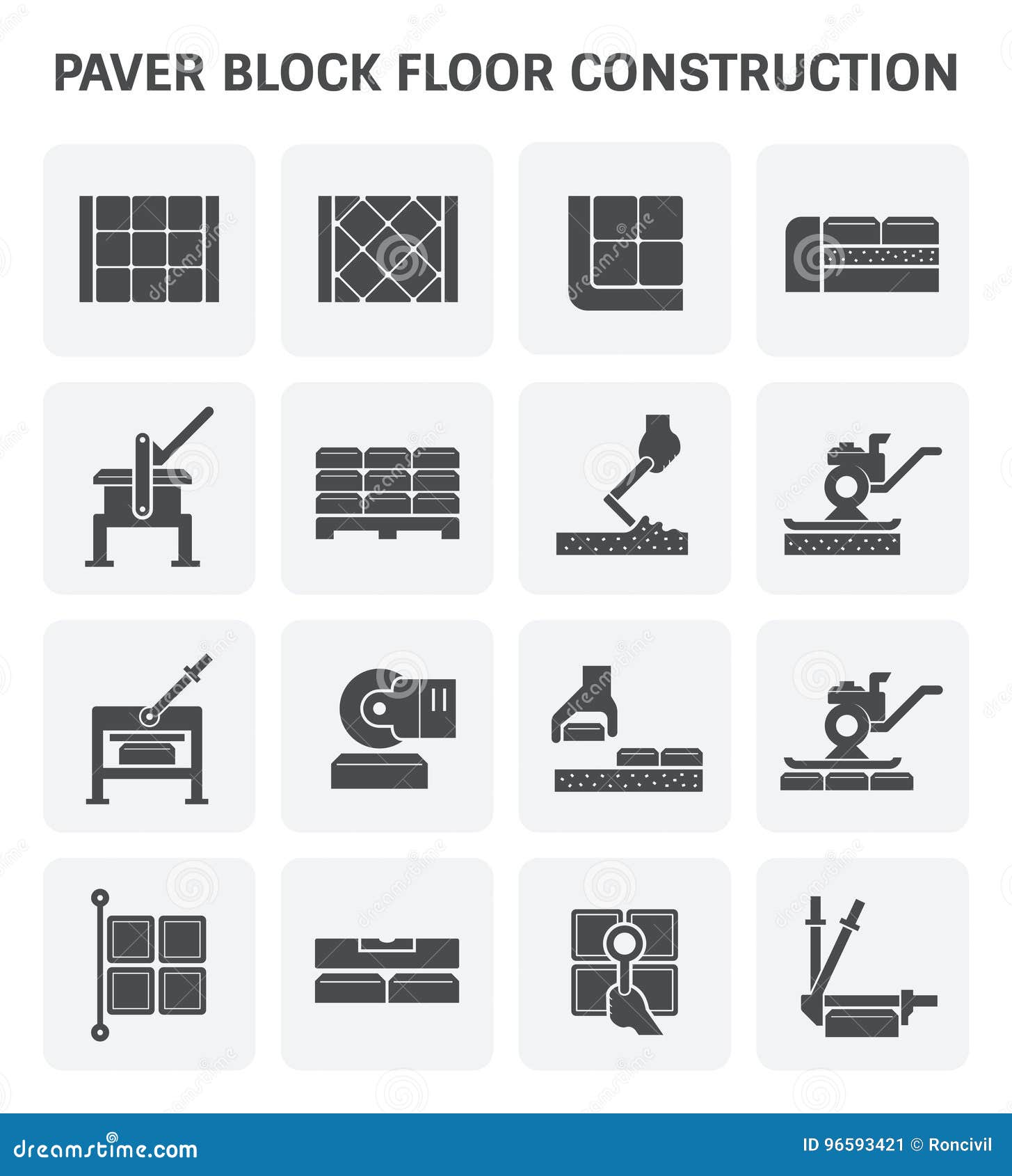 Paver block icon stock vector. Illustration of black - 96593421