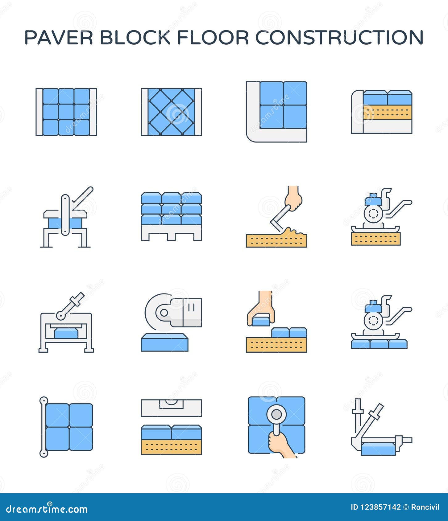 Paver block icon stock vector. Illustration of brick - 123857142