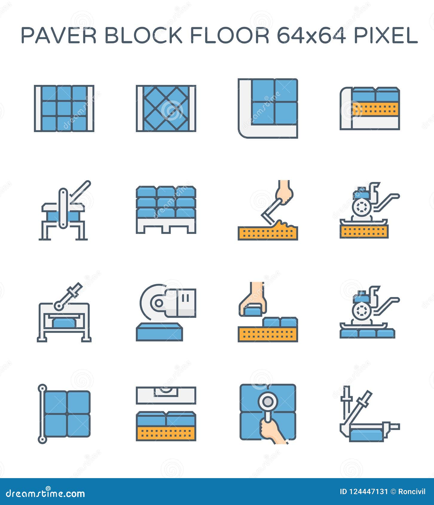 Paver block icon stock vector. Illustration of architecture - 124447131