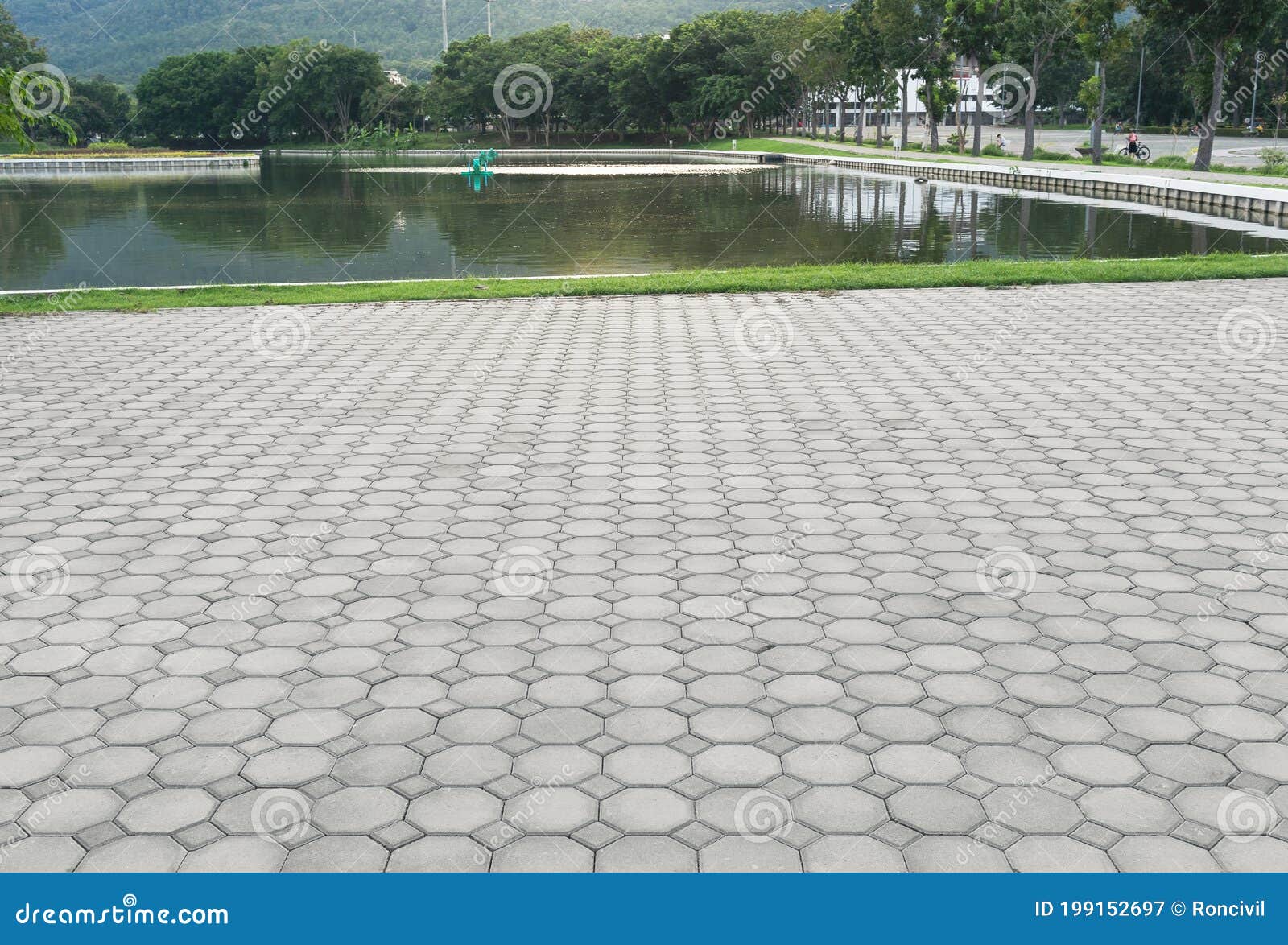Paver Brick Floor in Perspective View for Background Stock Image ...