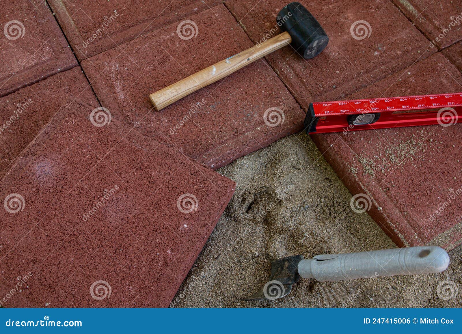 Pavers and Tools 1 stock photo. Image of building, brick - 247415006