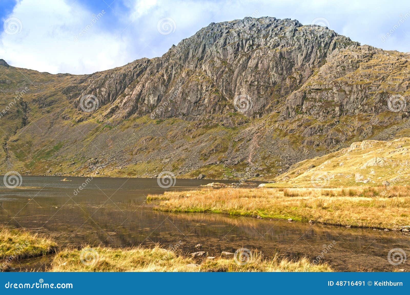 Pavey Ark, Jacks Rake,Stickle Tarn Stock Image - Image of barren ...
