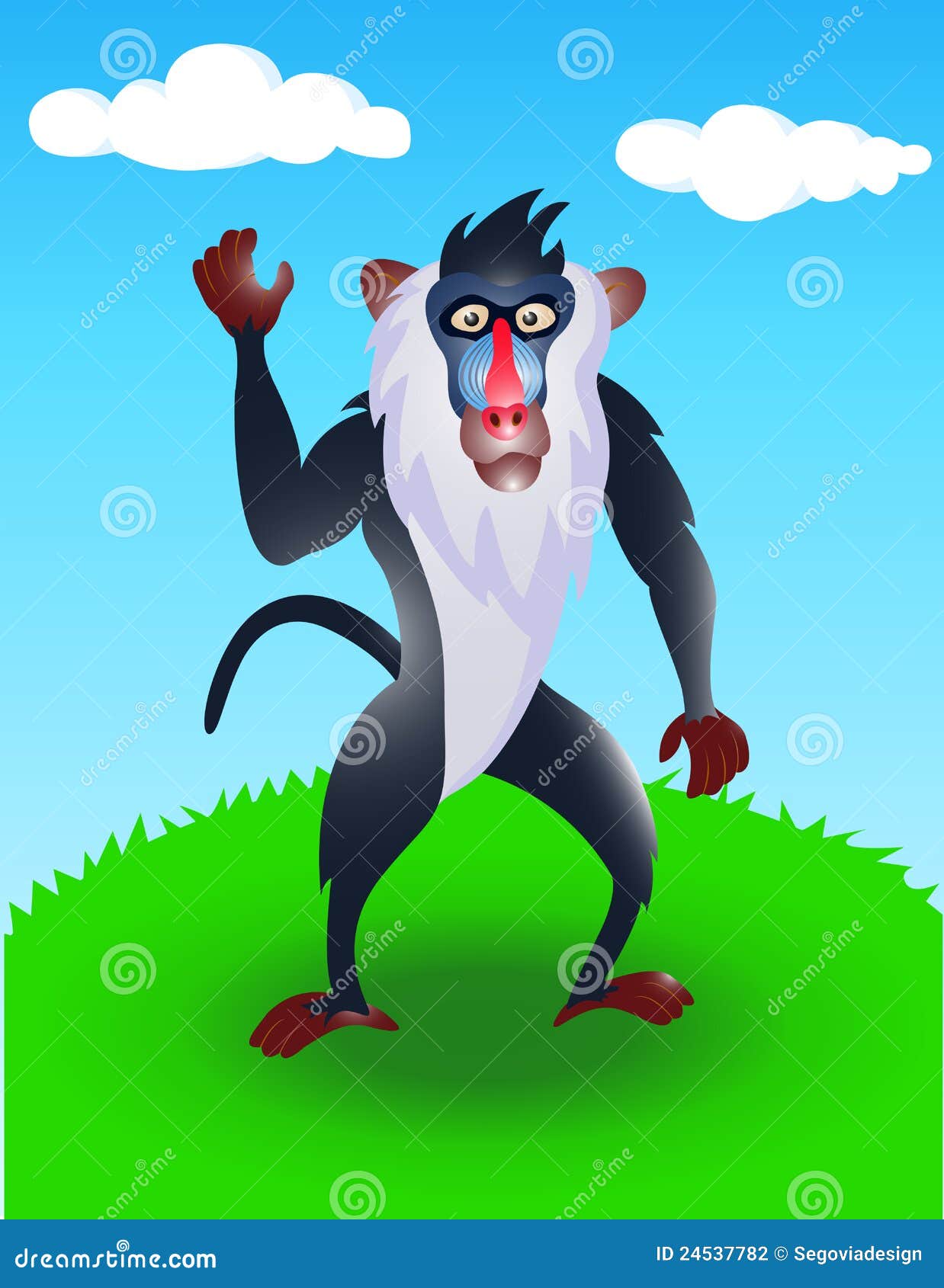 Pavian im wilden vektor abbildung. Illustration von neugierig - 24537782