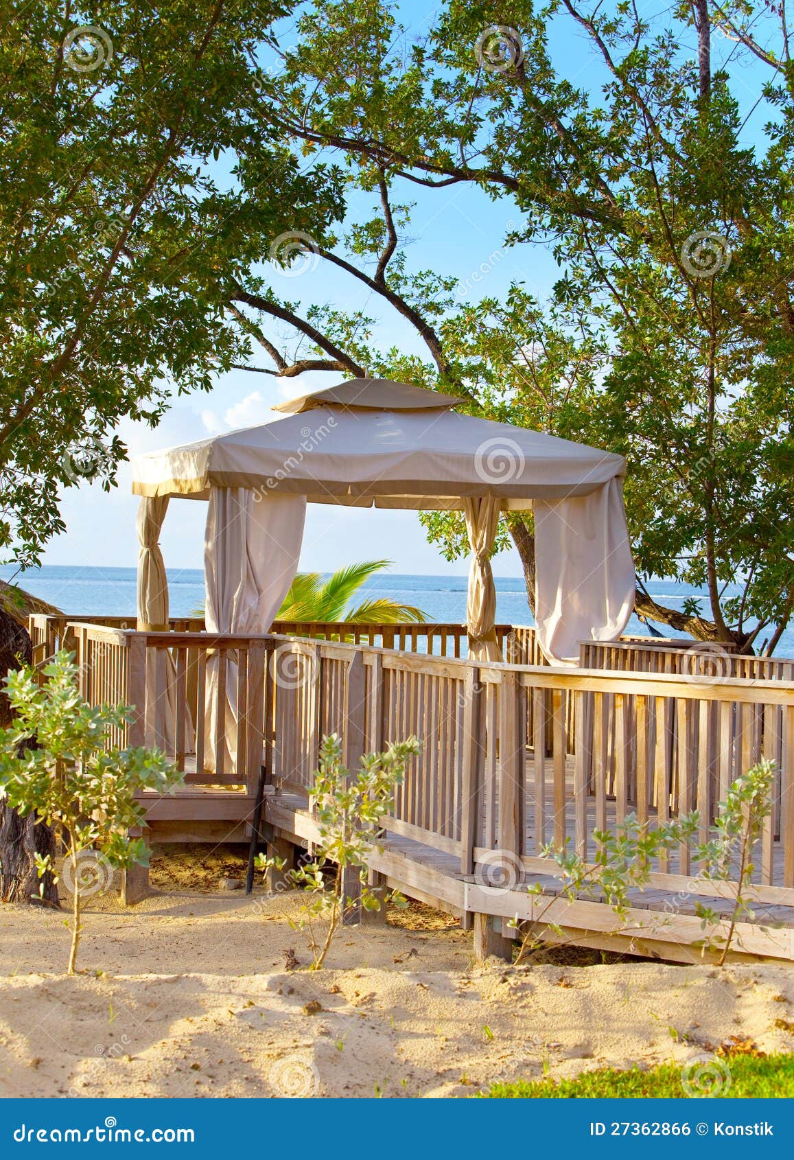 Pavilion on a beach. stock photo. Image of resort, relax - 27362866