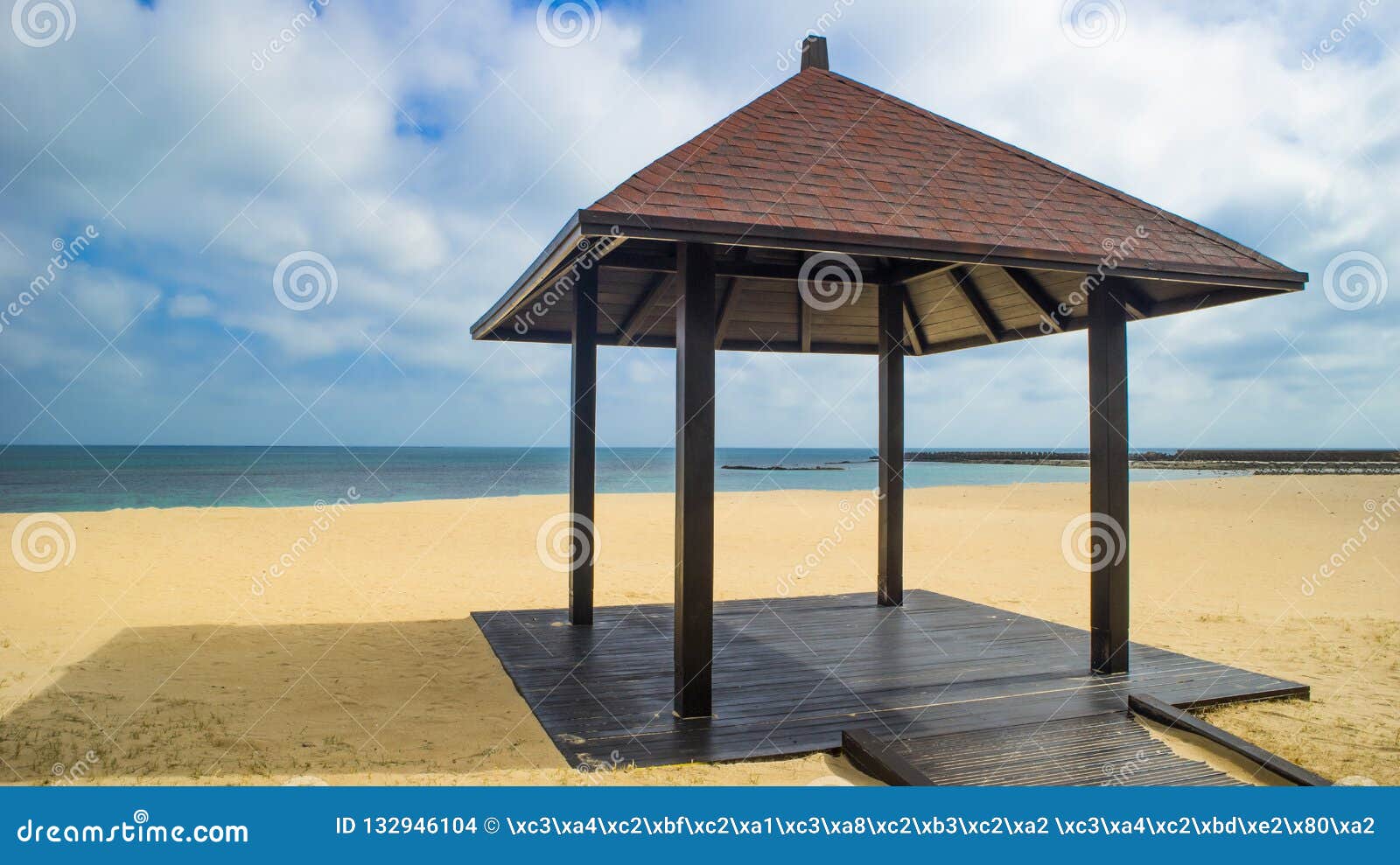 Beach pavilion stock photo. Image of landscape, relax - 132946104