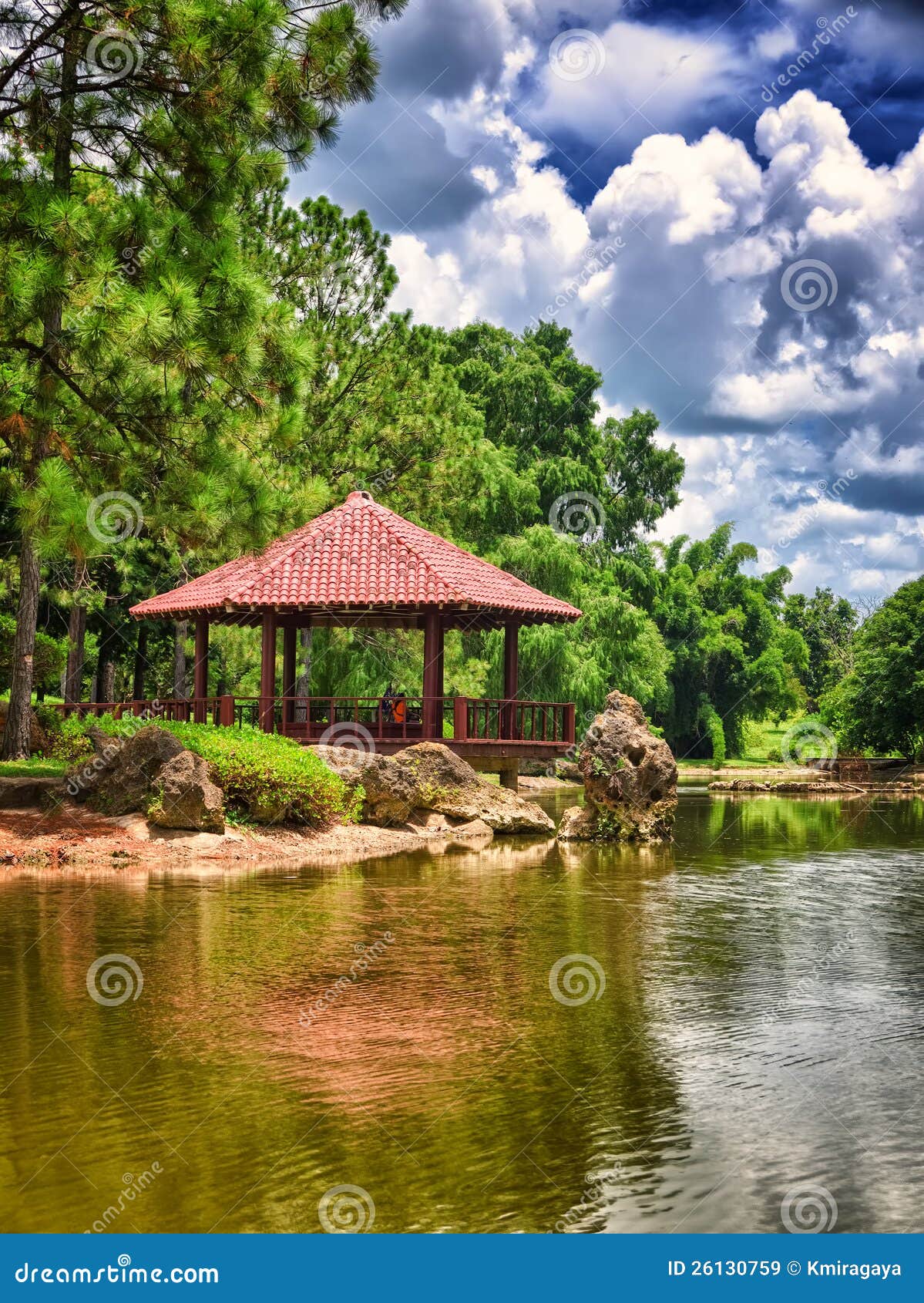 Pavilion on a Beautiful Japanese Garden Stock Image - Image of oriental ...