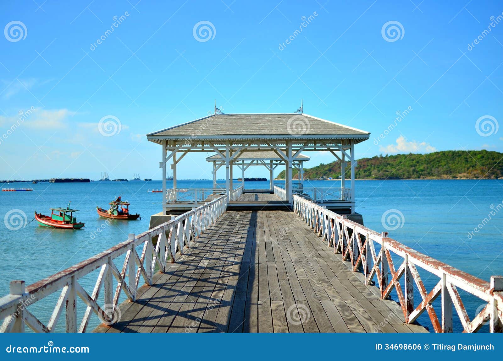 Pavilion and boats stock photo. Image of boat, landscape - 34698606