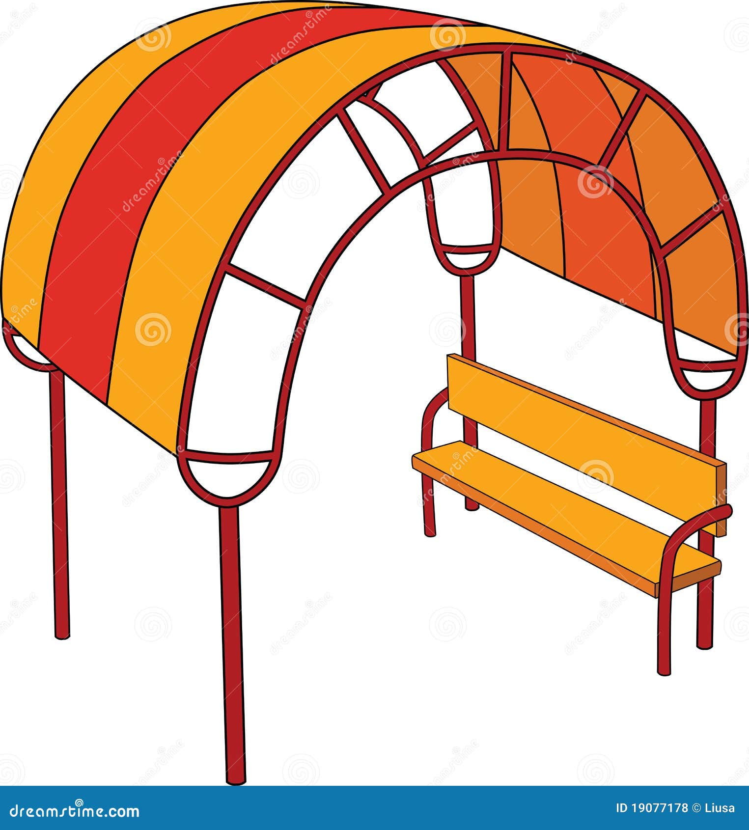 Pavilion. Cartoon stock vector. Illustration of bench - 19077178