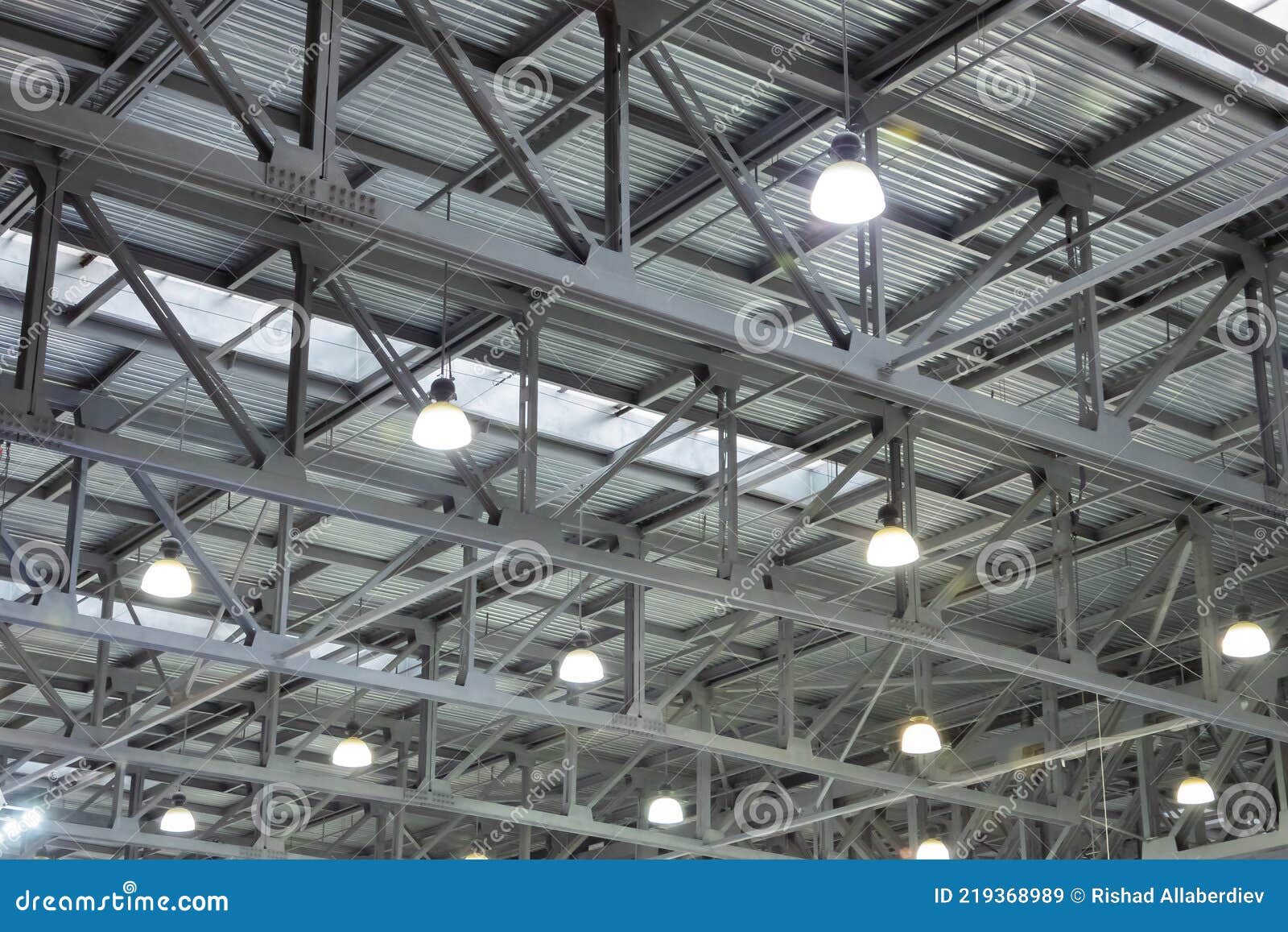 Pavilion Ceiling with Lights on, Indoor View Stock Image - Image of ...