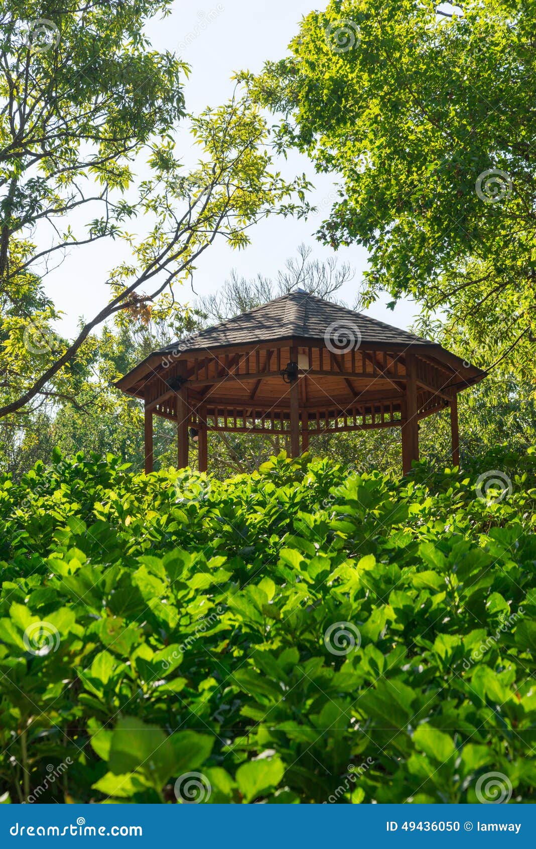 Pavilion in a Center of Garden among Natural Stock Photo - Image of ...