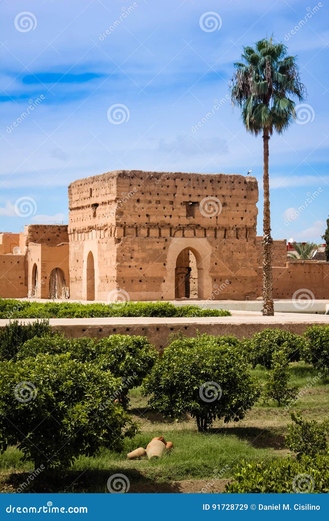 Pavilion at El Badi Palace. Marrakesh Stock Image - Image of gate ...
