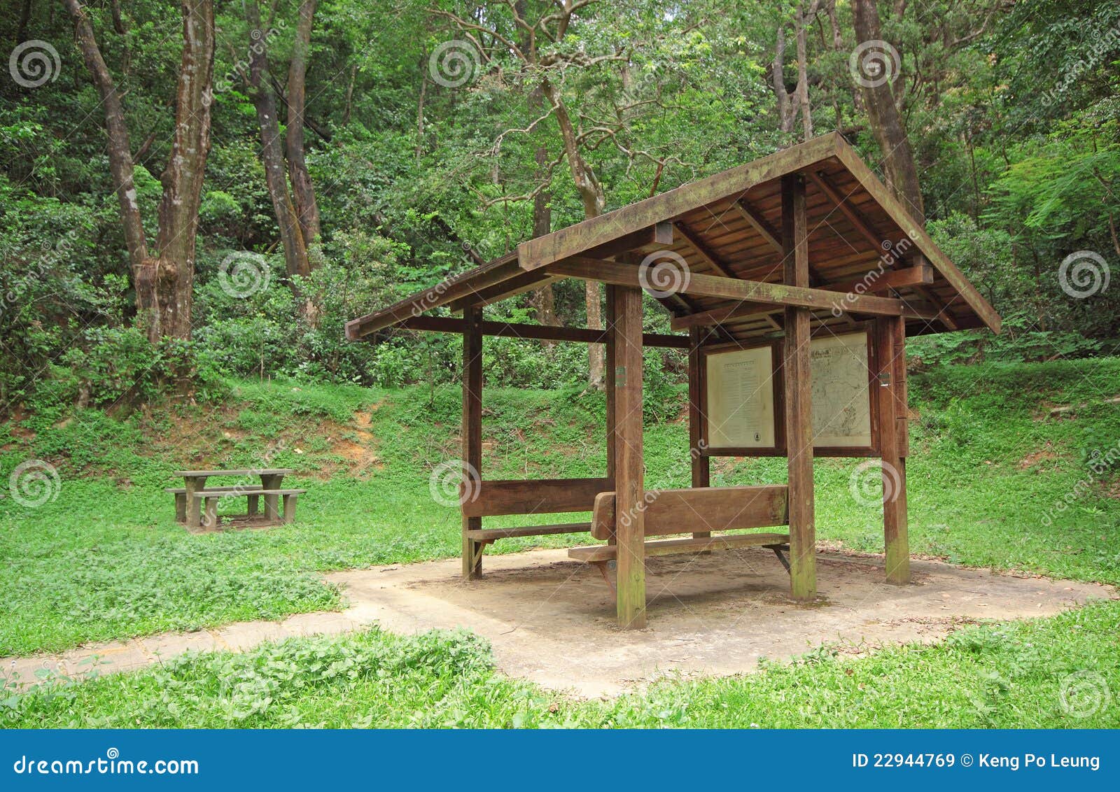 Pavilion in forest at day stock image. Image of outdoor - 22944769