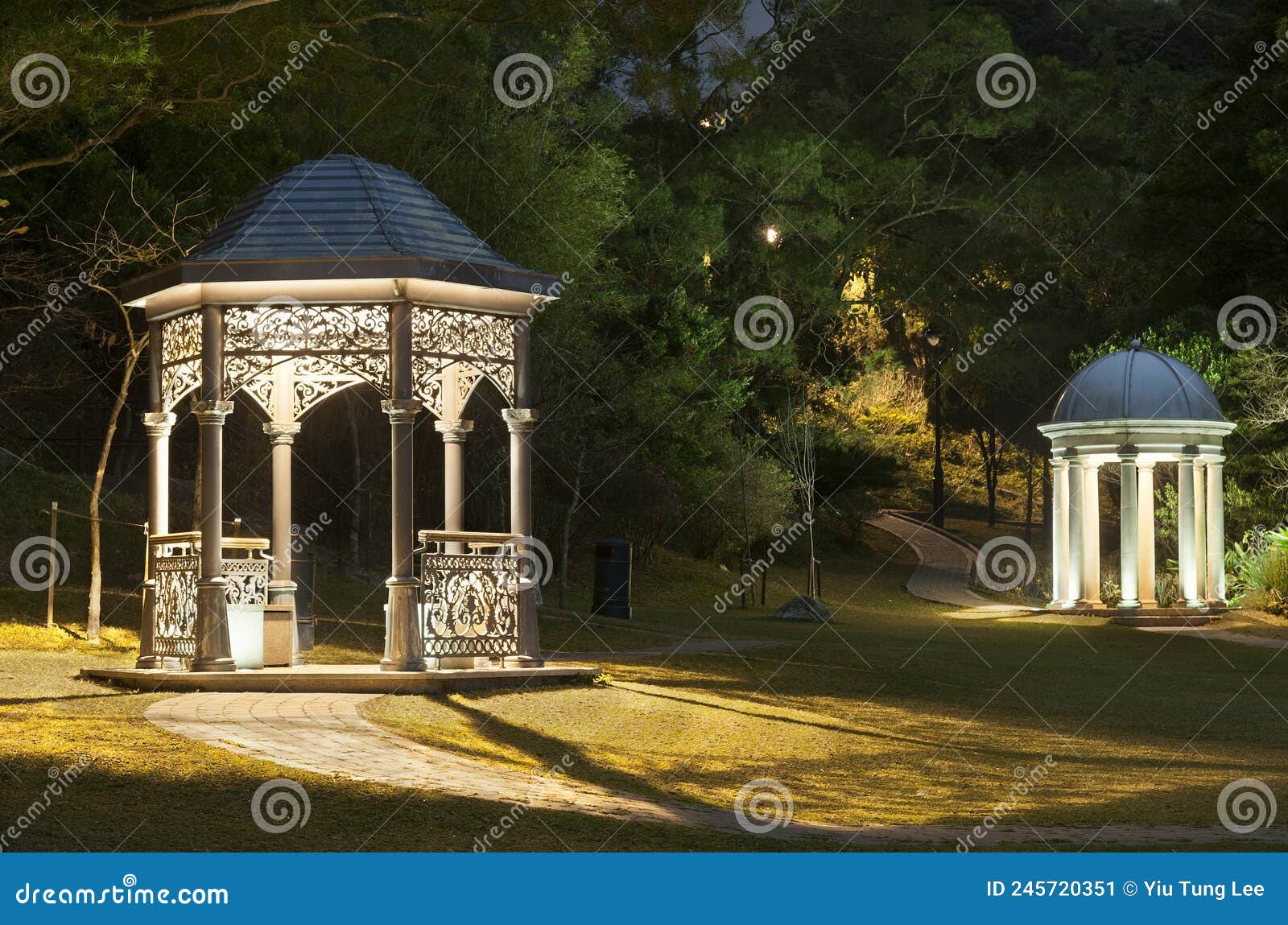 Pavilion in park stock image. Image of misty, moody - 245720351