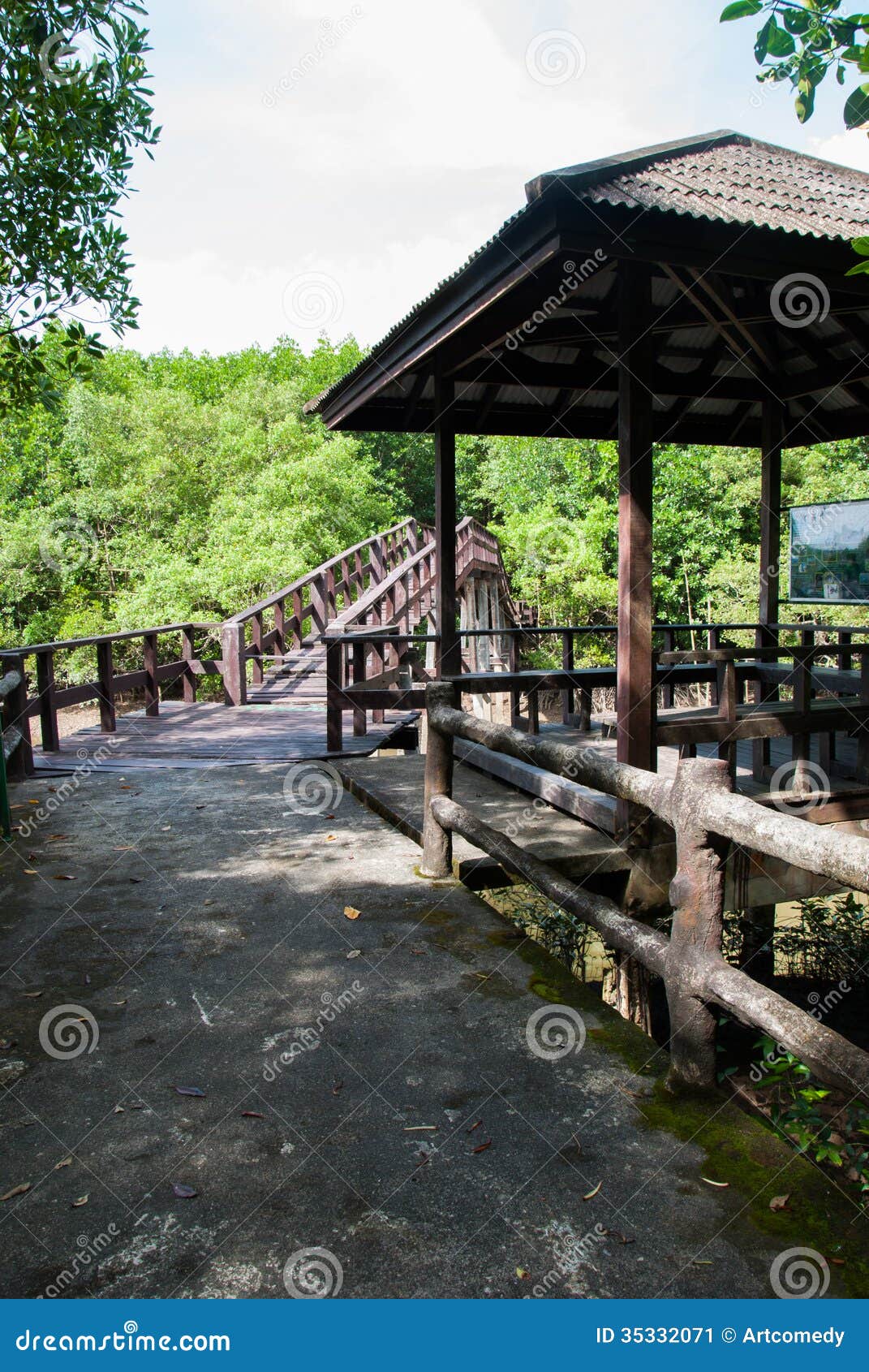 Pavilion with Pathway at Mangrove Forest Stock Image - Image of view ...