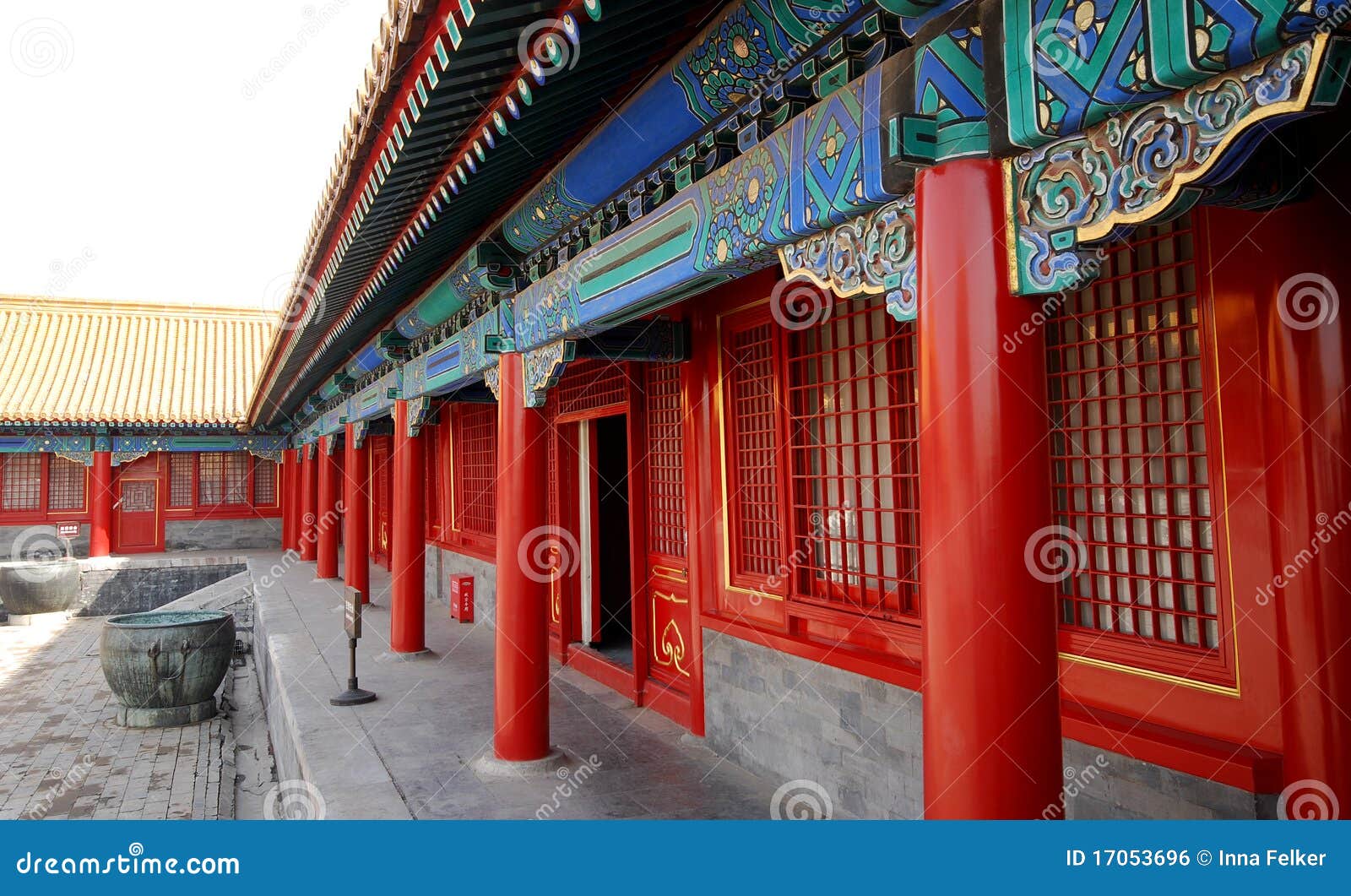 Pavilion with Red Columns(Forbidden City,Beijing) Stock Photo - Image ...