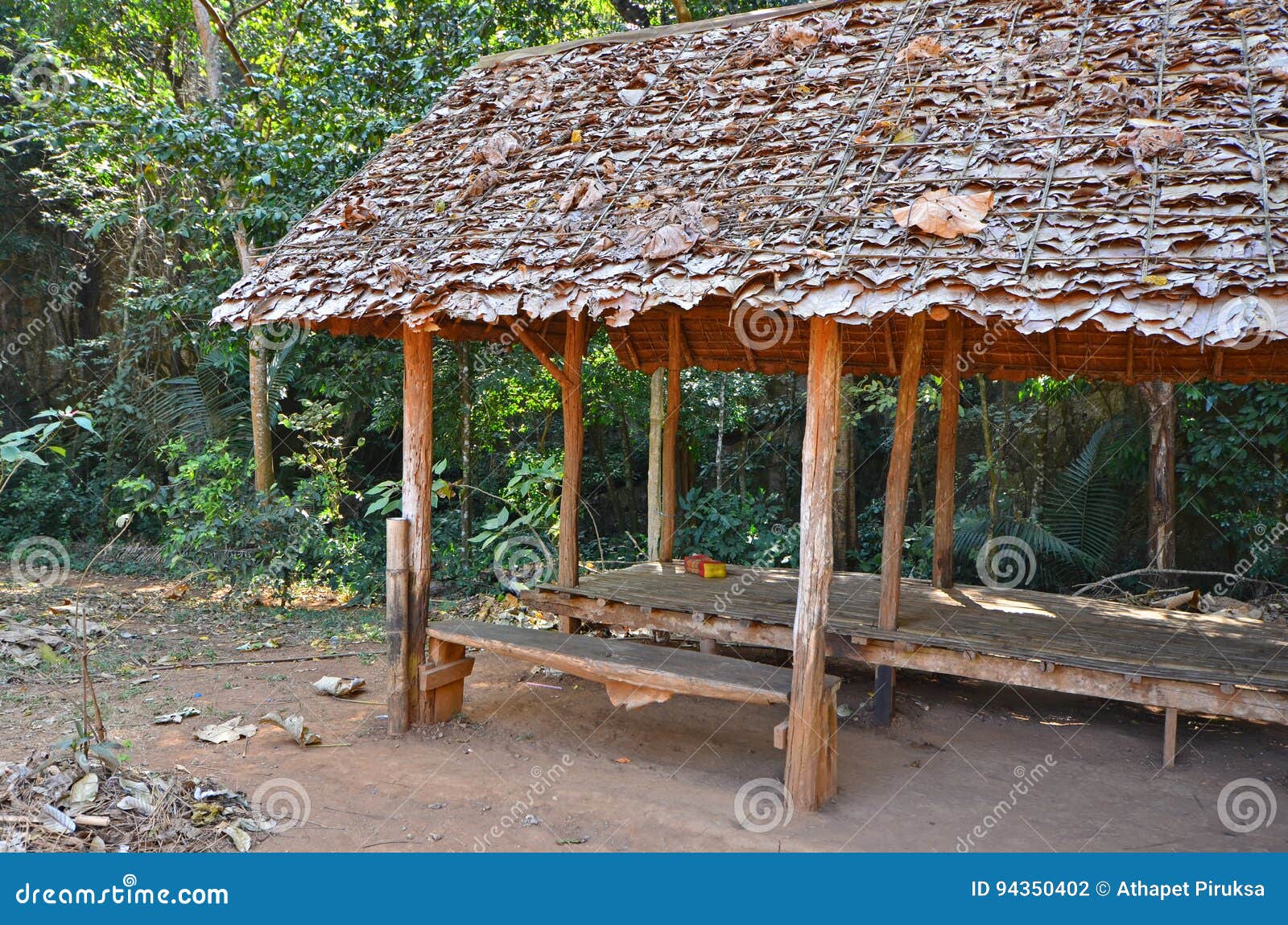 Pavilion for Relaxing beside the Forest Stock Photo - Image of shelter ...