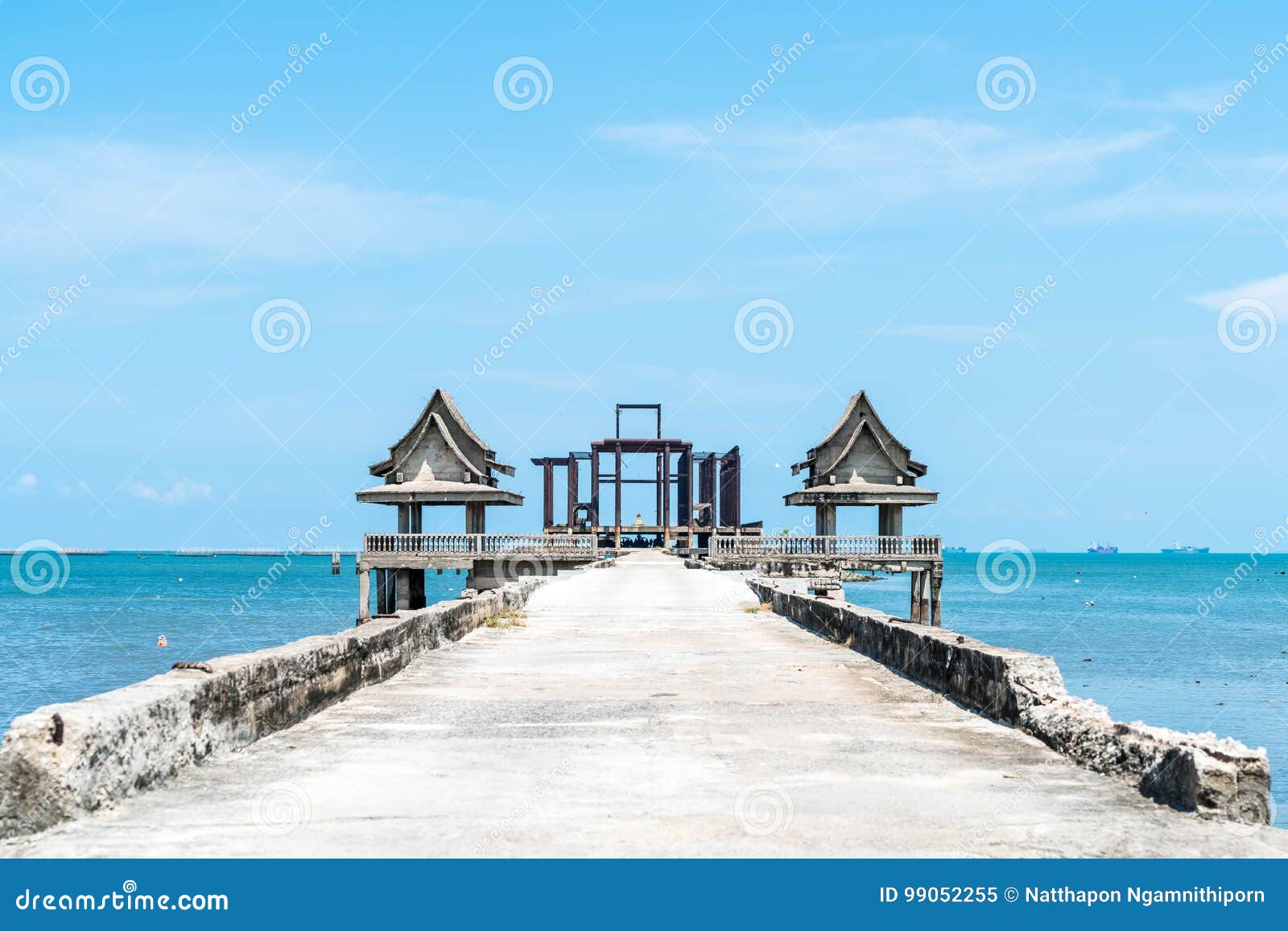 Pavilion on sea beach stock image. Image of pavilion - 99052255