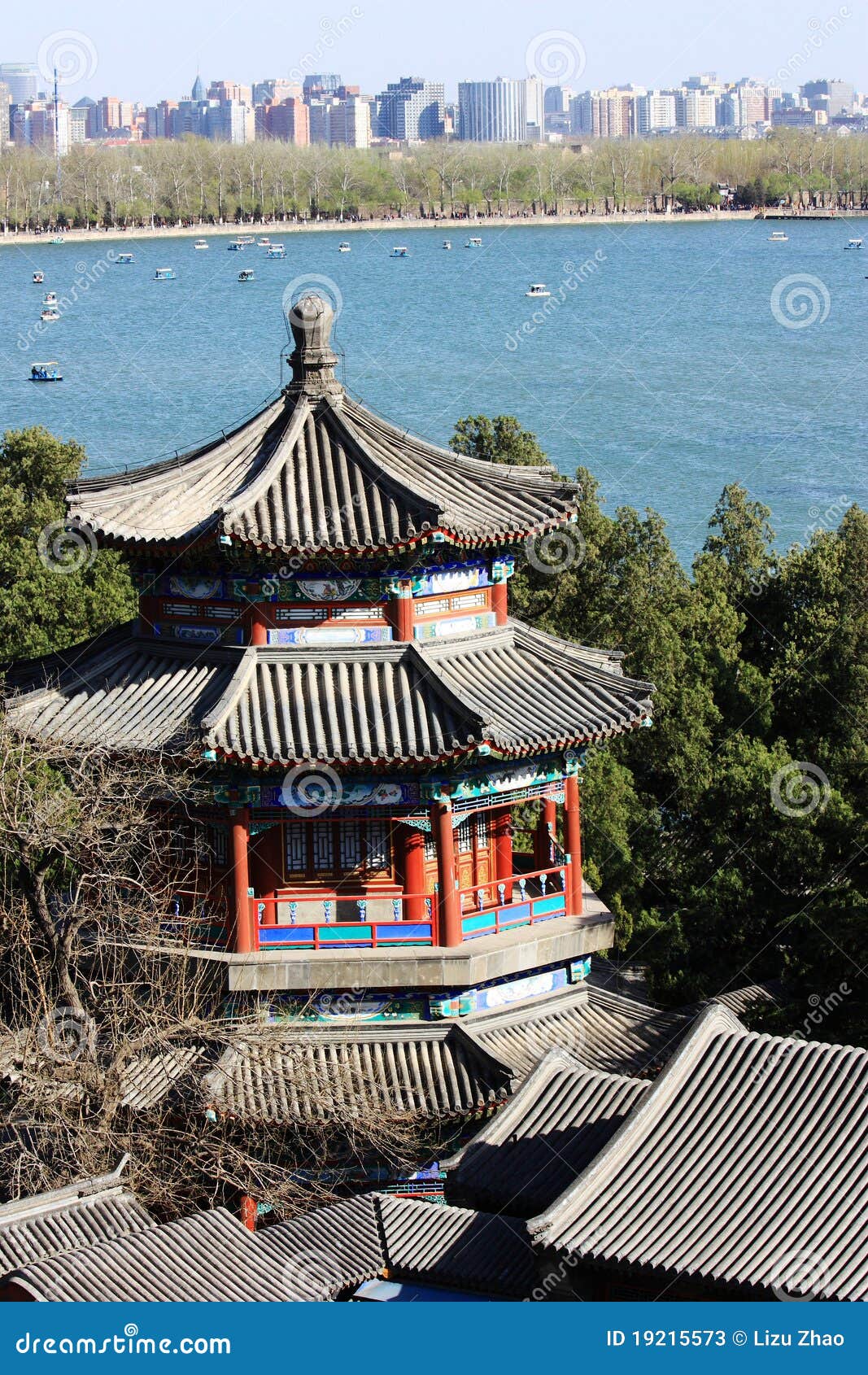 Pavilion in Summer Palace, Beijing Stock Image - Image of bridge ...