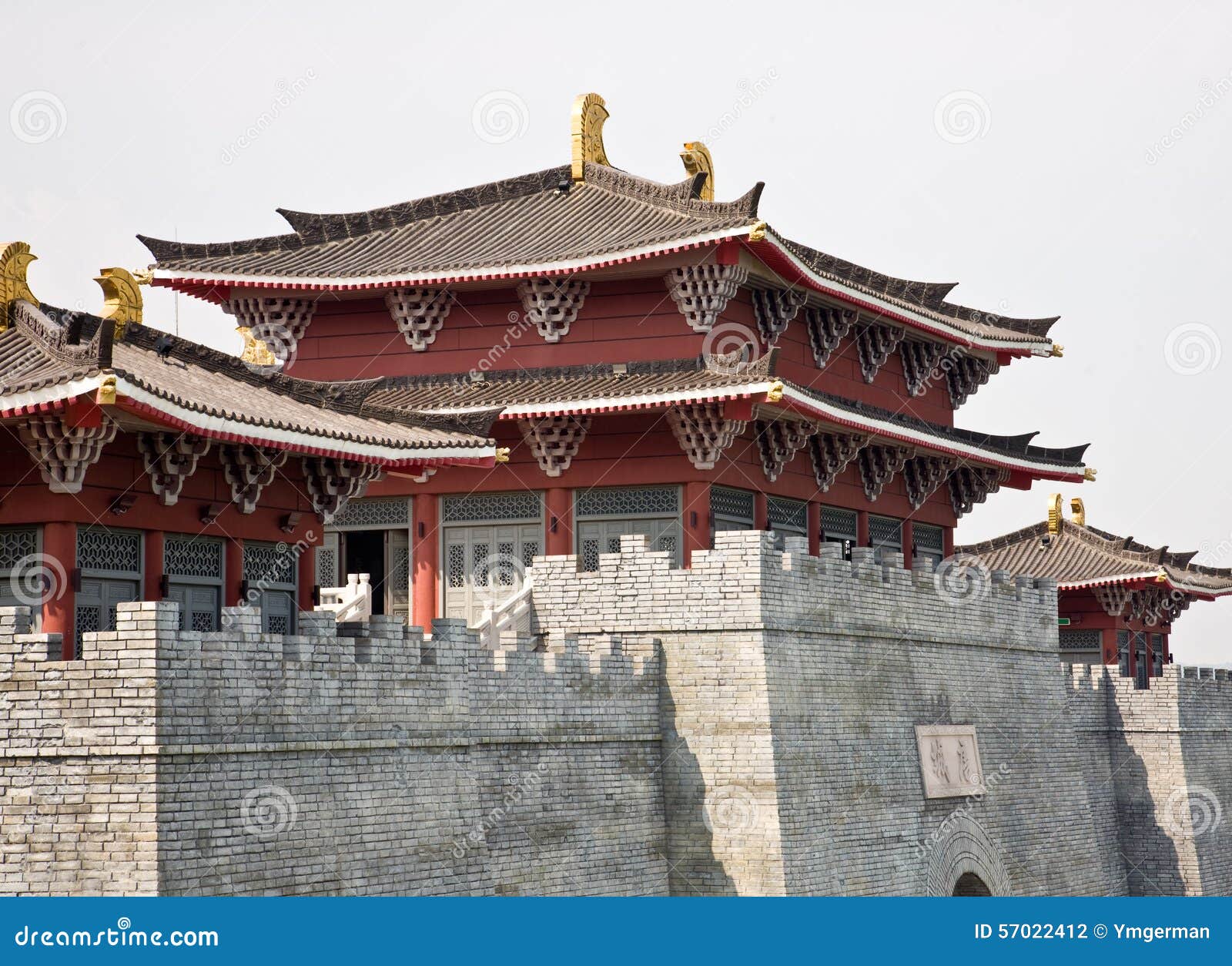 Pavilions and Ancient Chinese Fortification Stock Photo - Image of ...