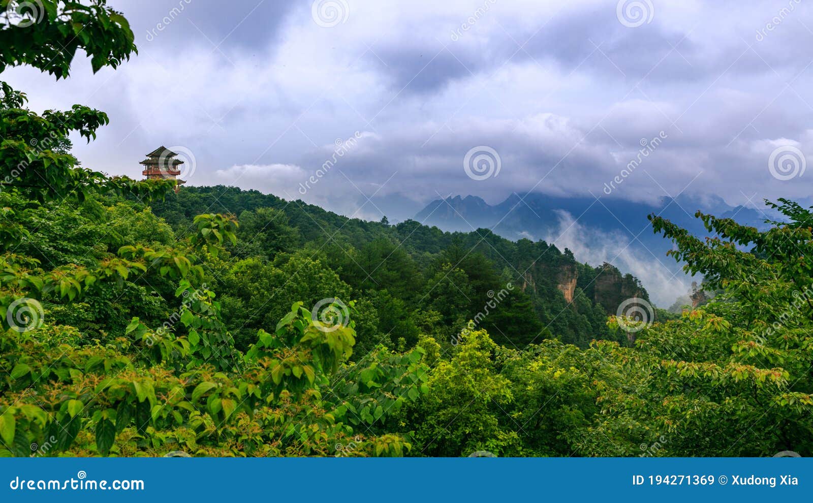 Pavilion on the peak stock image. Image of pavilion - 194271369