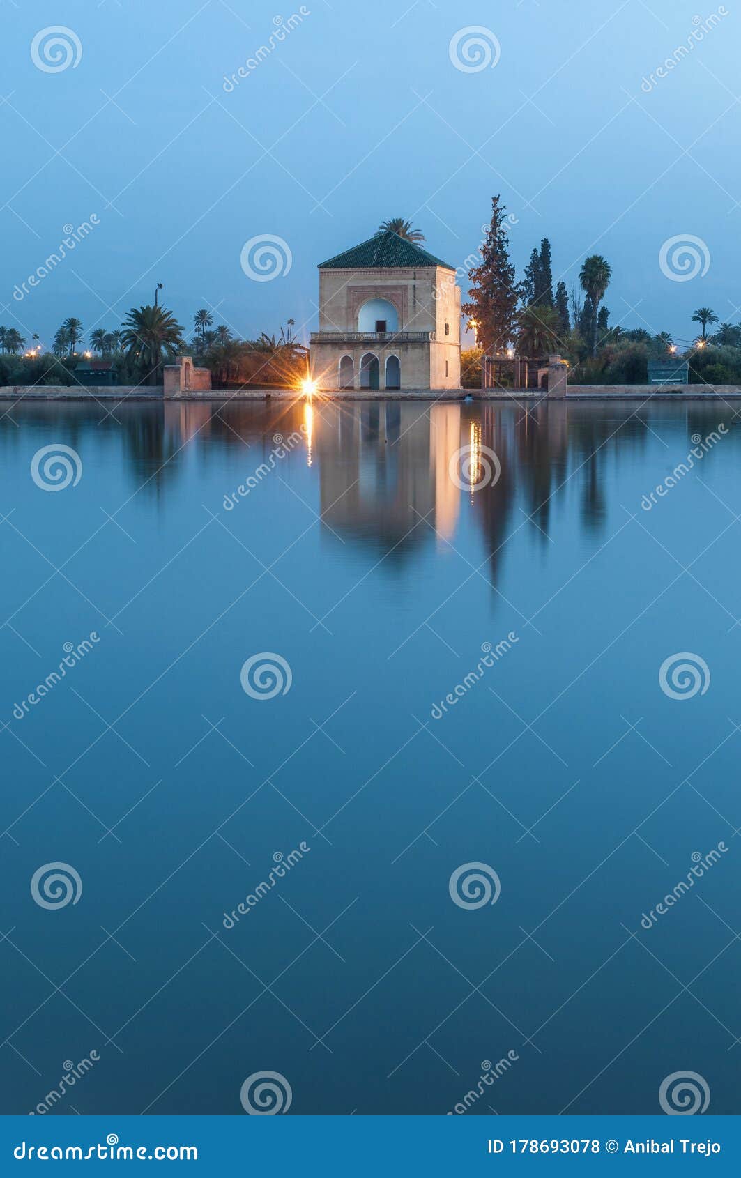 Pavillion On Menara Gardens At Marrakech, Morocco Stock Photography ...