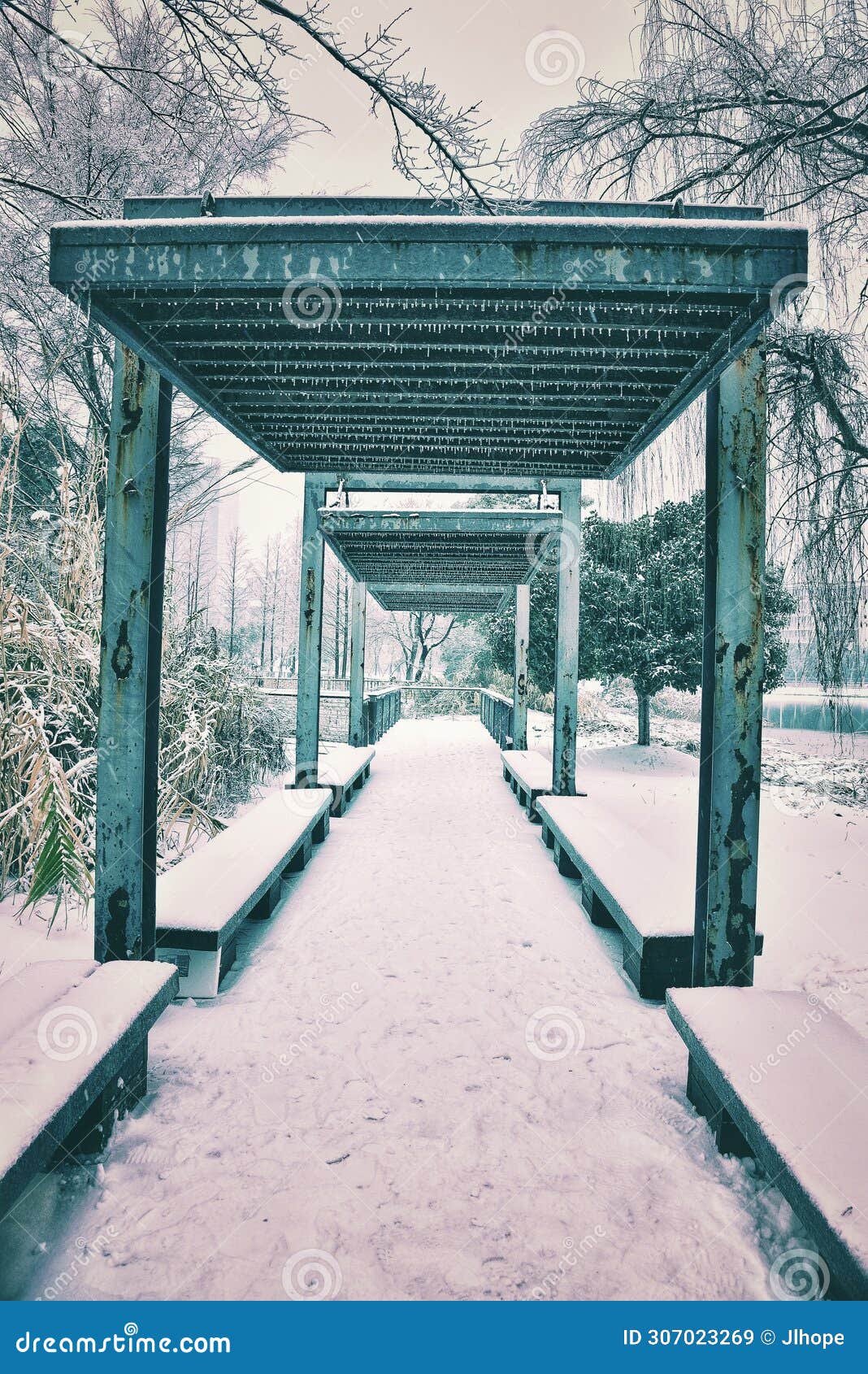 Pavillon and path stock image. Image of season, nature - 307023269