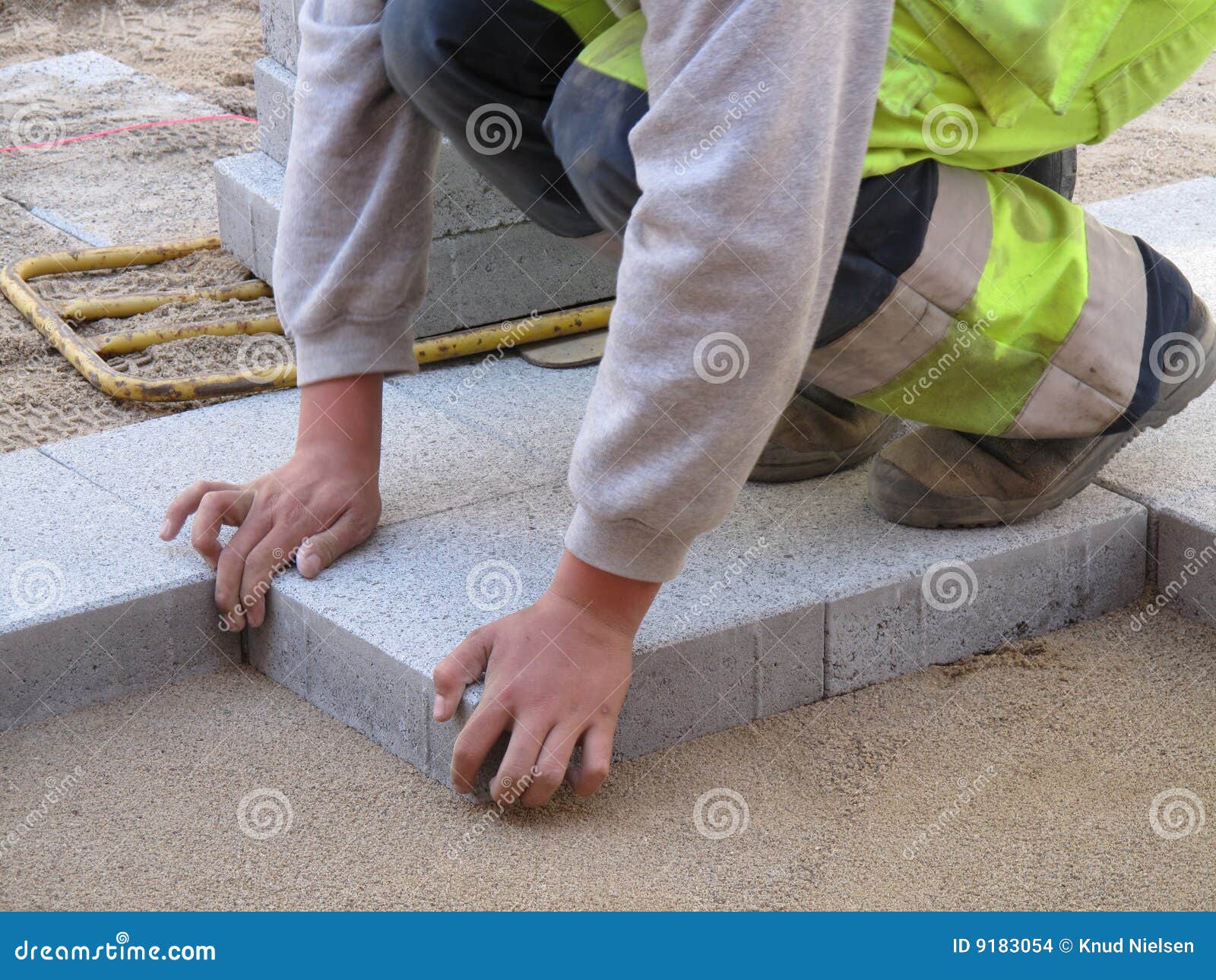 Paving stock photo. Image of people, outdoors, paver, workwear - 9183054