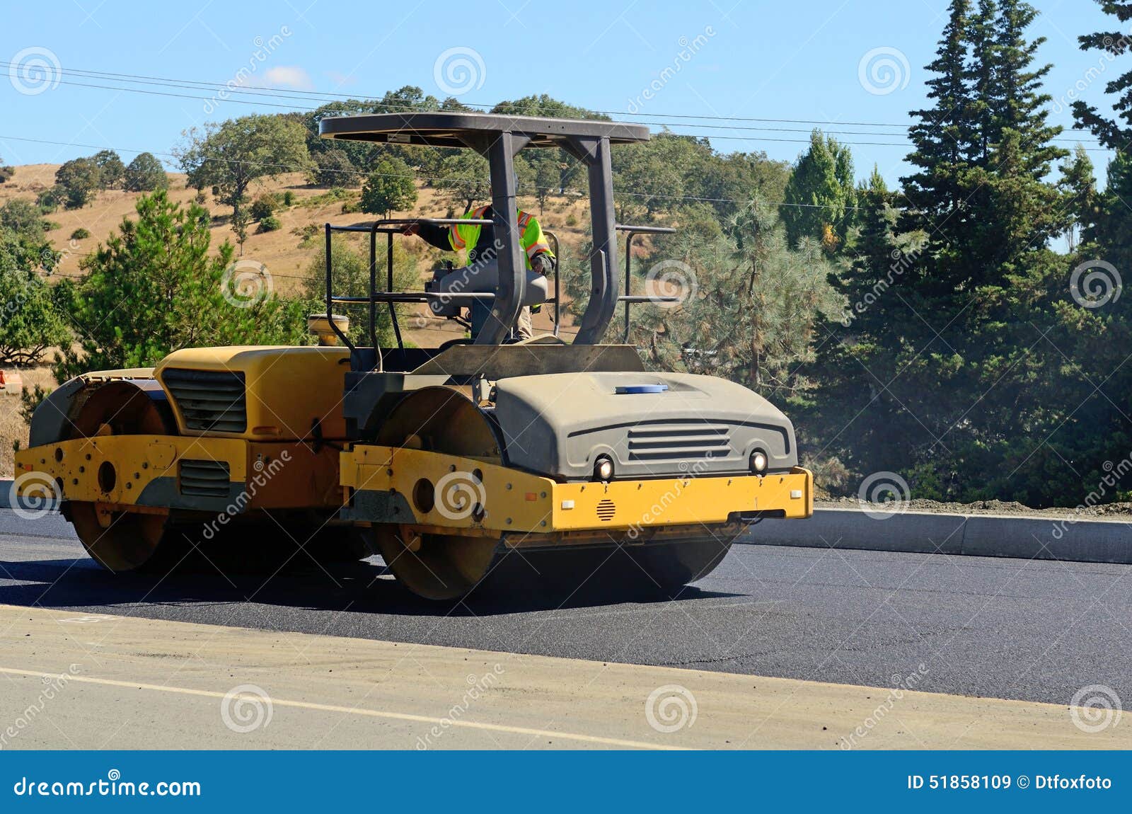 Paving Crew stock image. Image of roadwork, wheel, bitumen - 51858109