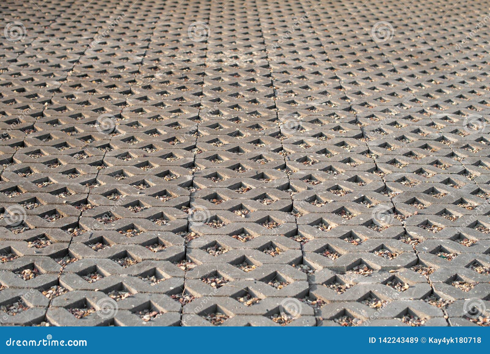 Paving Gray Tile in a Rhombus, Sand in a Tile in the Form of a Triangle ...